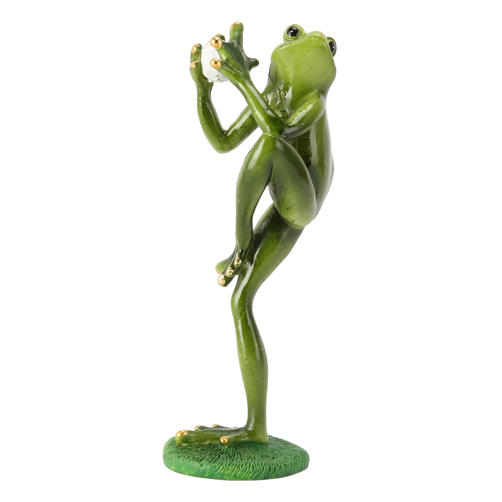 Frog Statue Resin Sports Frog Figurine Decor Sculpture Statue Crafts ...