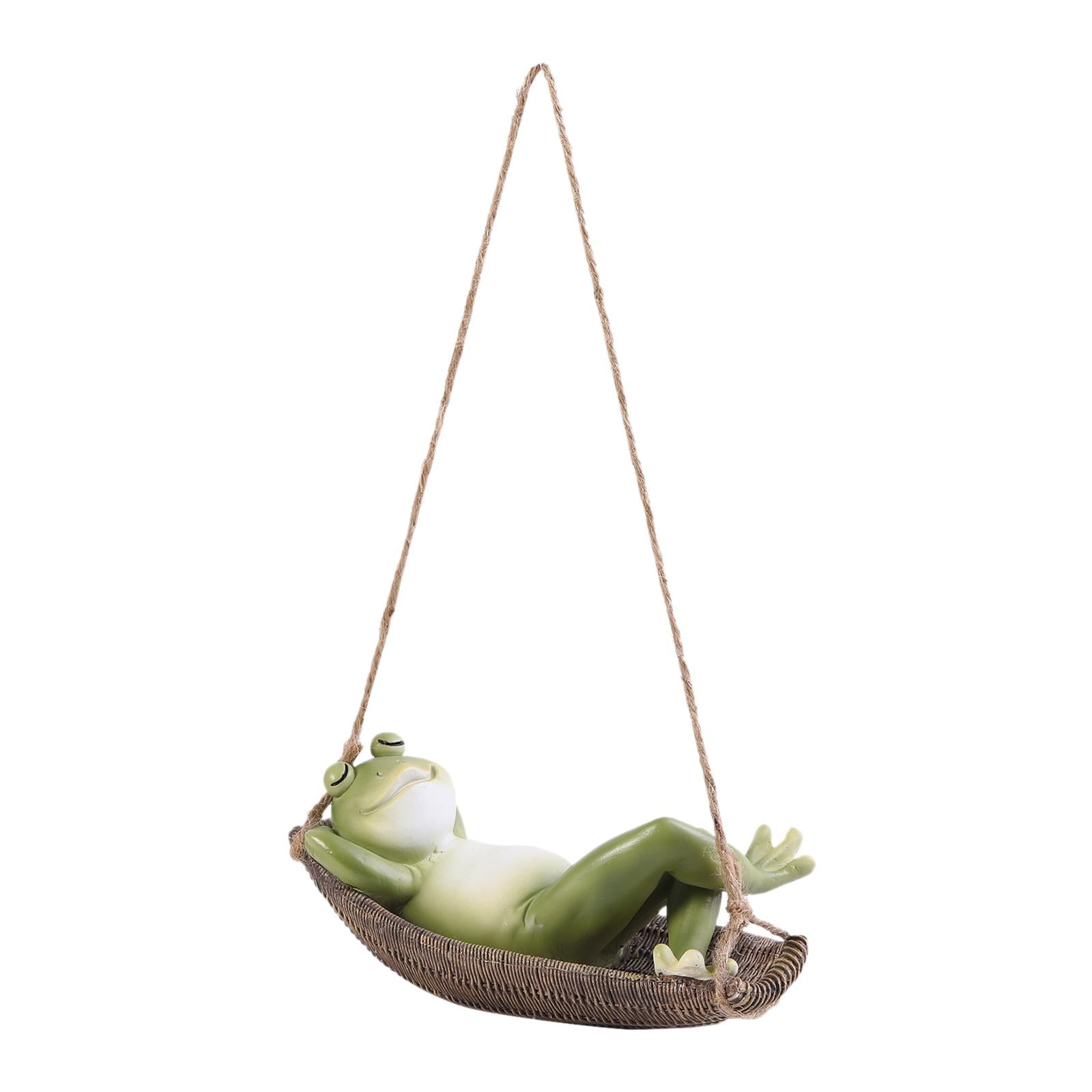 Frog Statues Resin Artware Artificial Swing Frog Animal Model Cute ...