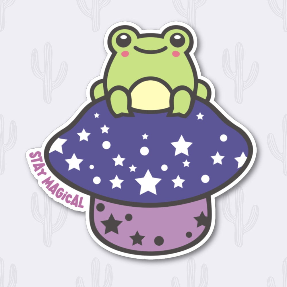 Frog Sticker Cute, Kawaii Stickers Animal, Motivational Sticker, Stars ...