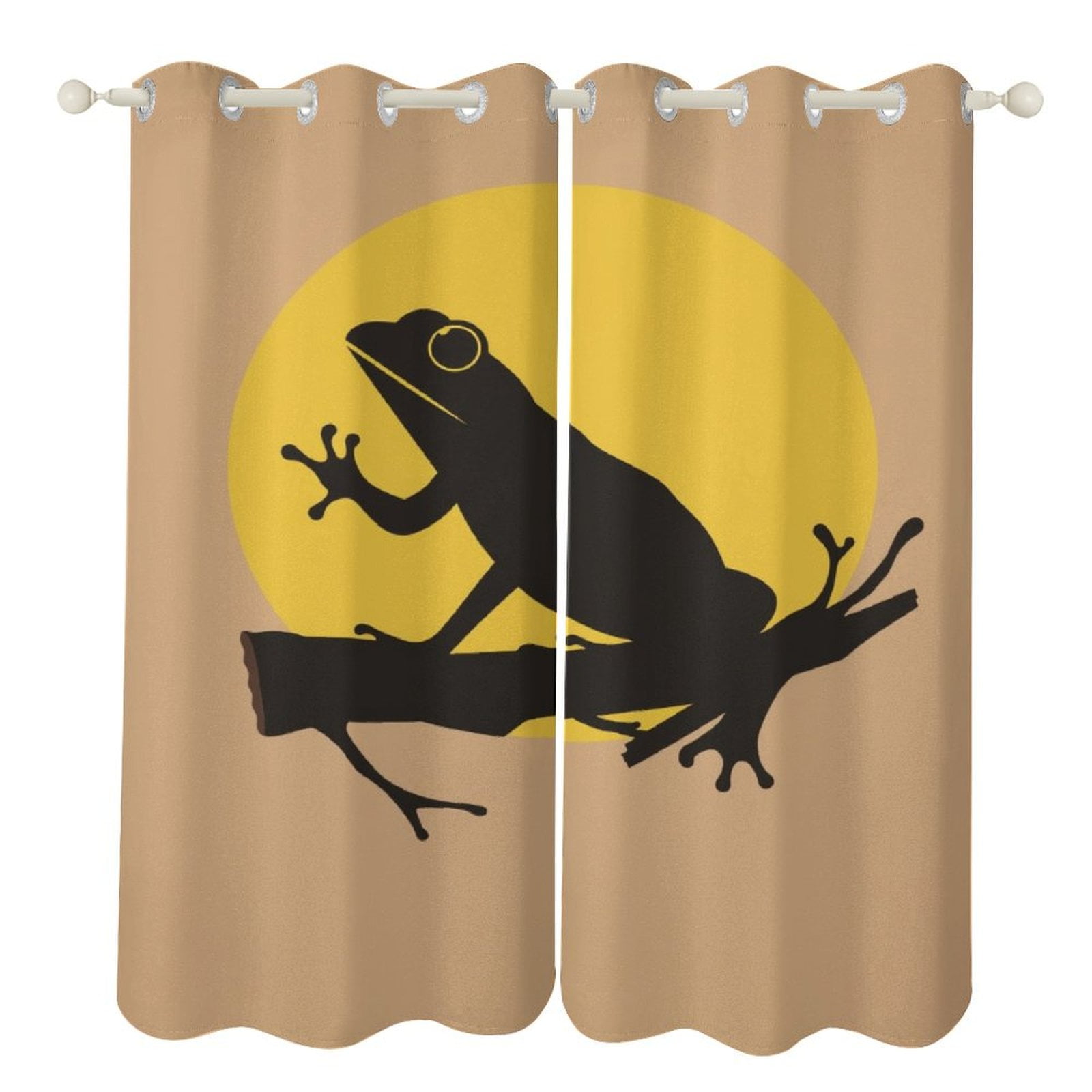 Frog Sunset Branch Curtains for Bedroom Living Room Drapes Kitchen ...