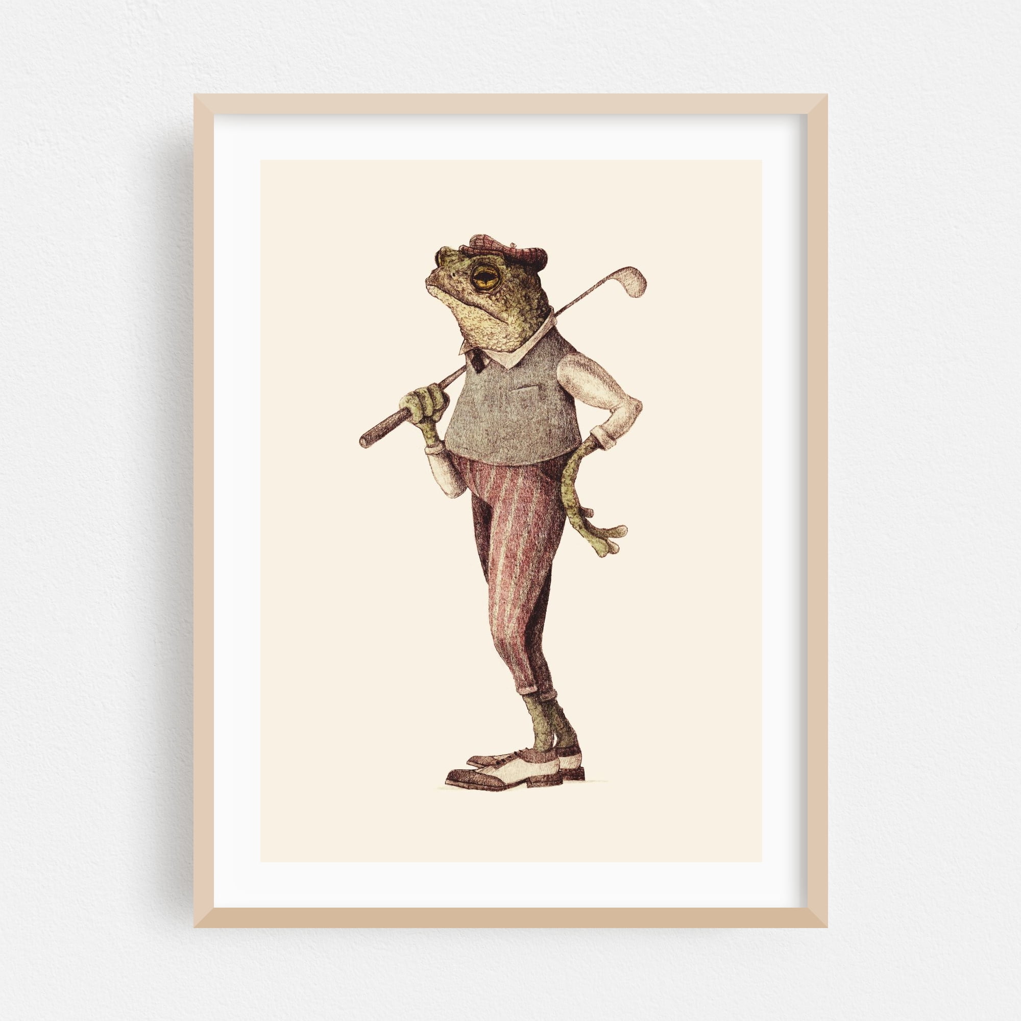 Frog Swing - Drawing Vintage Surrealism Humor Fantasy Retro Pop Art Oak ...