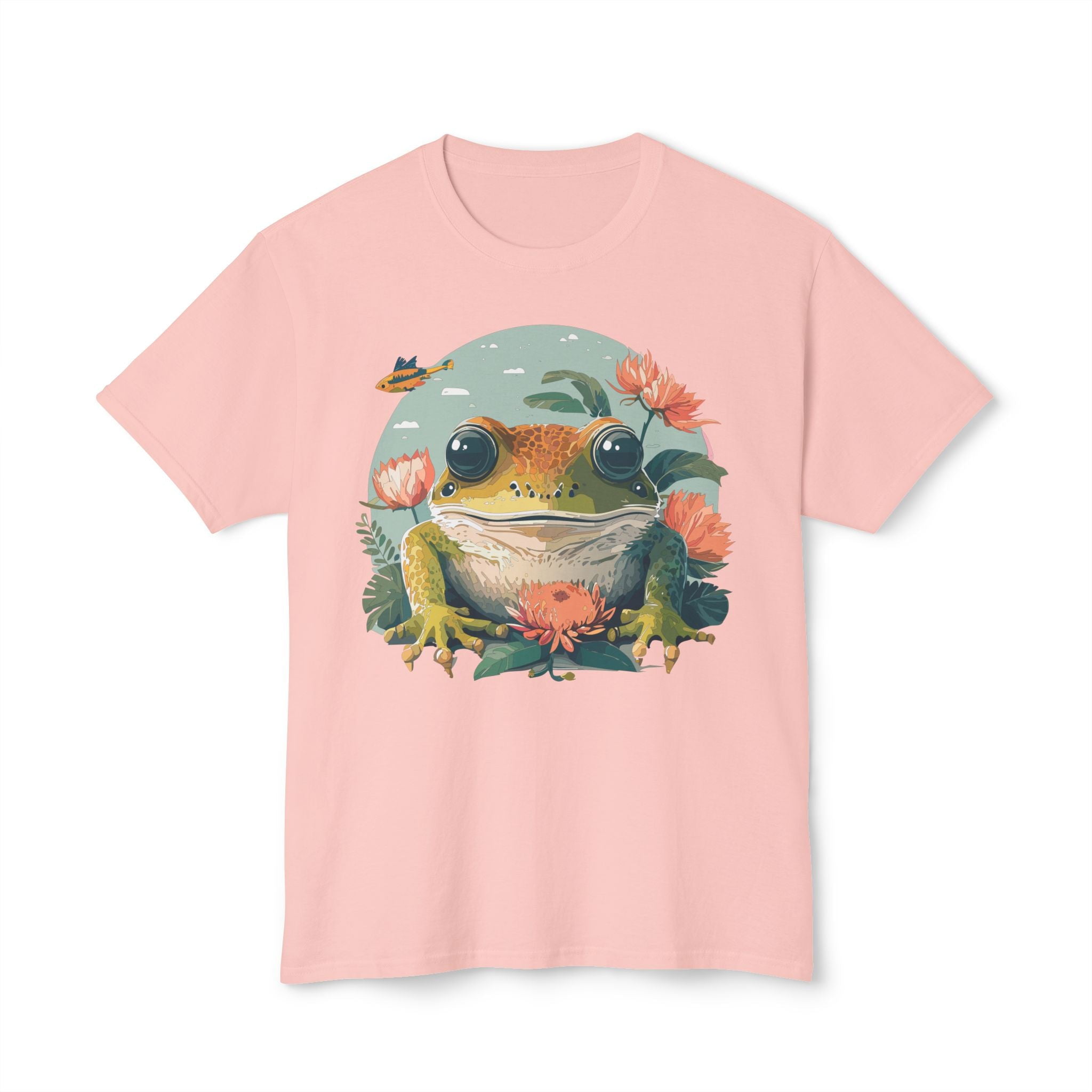 Frog T-Shirt, Vintage Frog Tee, Floral Tees, Frog Art Design Shirt, Tee ...