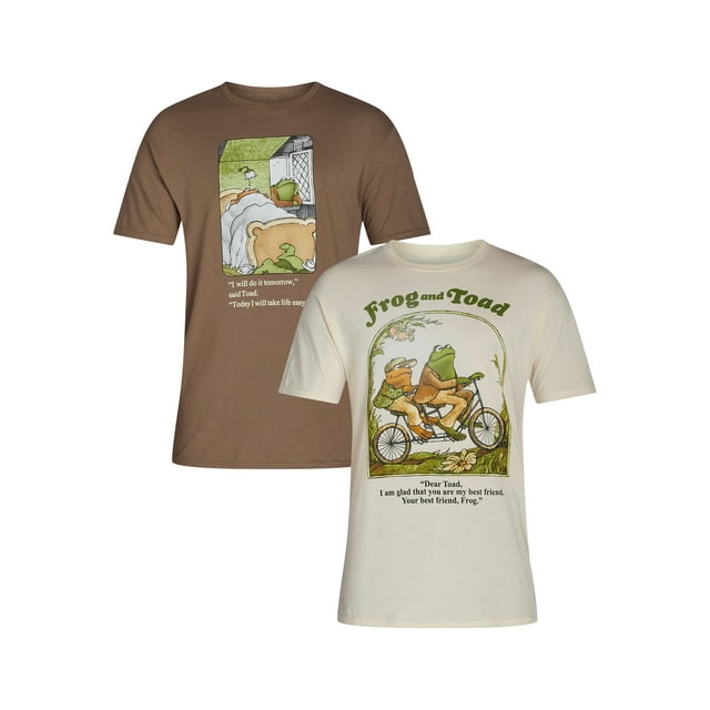 Frog & Toad Men's Graphic Tees 2-Pack, Cotton, Sizes S-3XL, Relaxed Fit ...