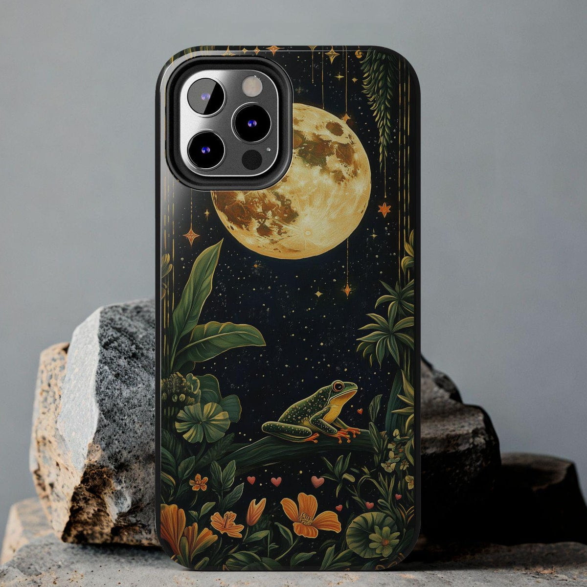 Frog Toad Celestial Full Moon Wildflower Phone Case 17 16 15 14 13 12 ...