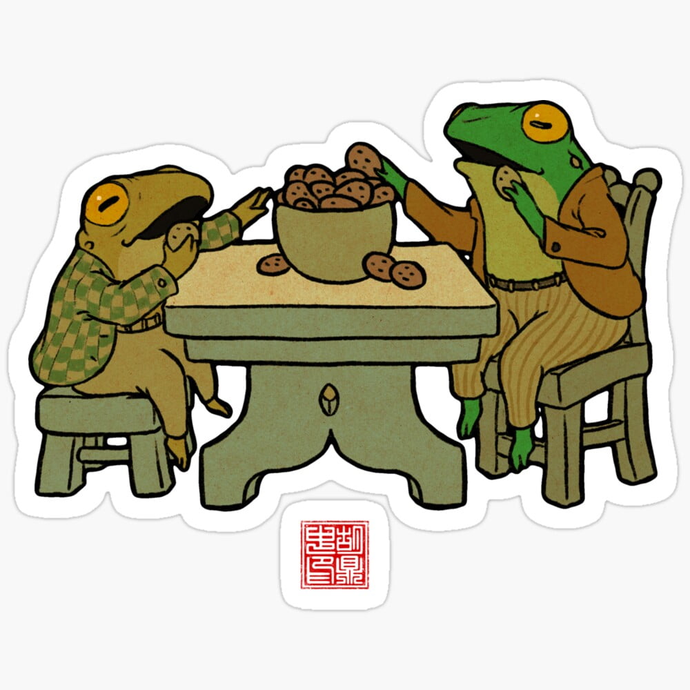 Frog And Toad Eating Cookies Stickerphone Decal Water Bottle Stickers ...