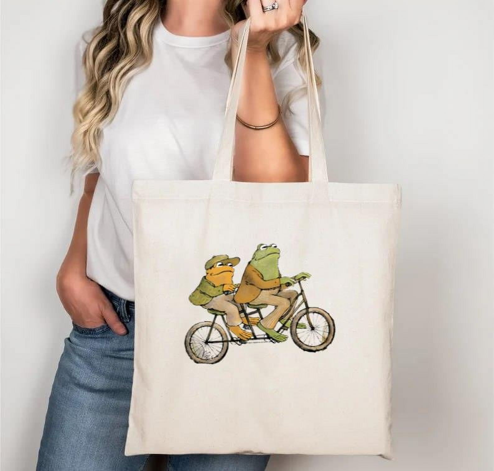 Frog & Toad Tandem Bike Lovers Retro Cute T TOTE BAGS - Walmart.com