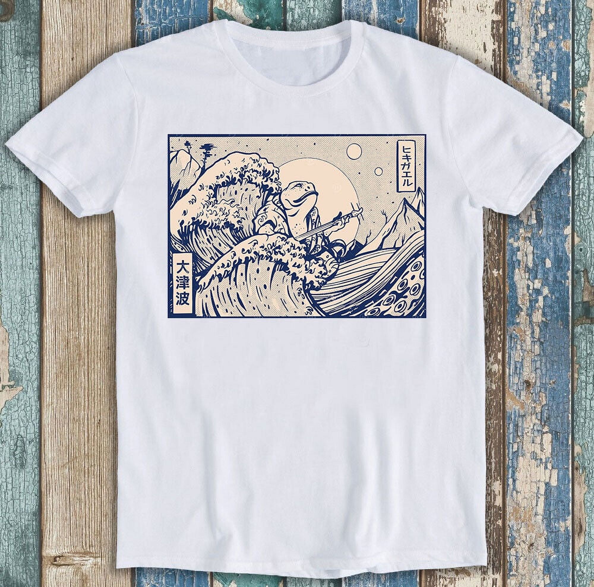 Frog Toad The Great Wave Off Kanagawa Fuji Mountain Meme Gift Tee T ...