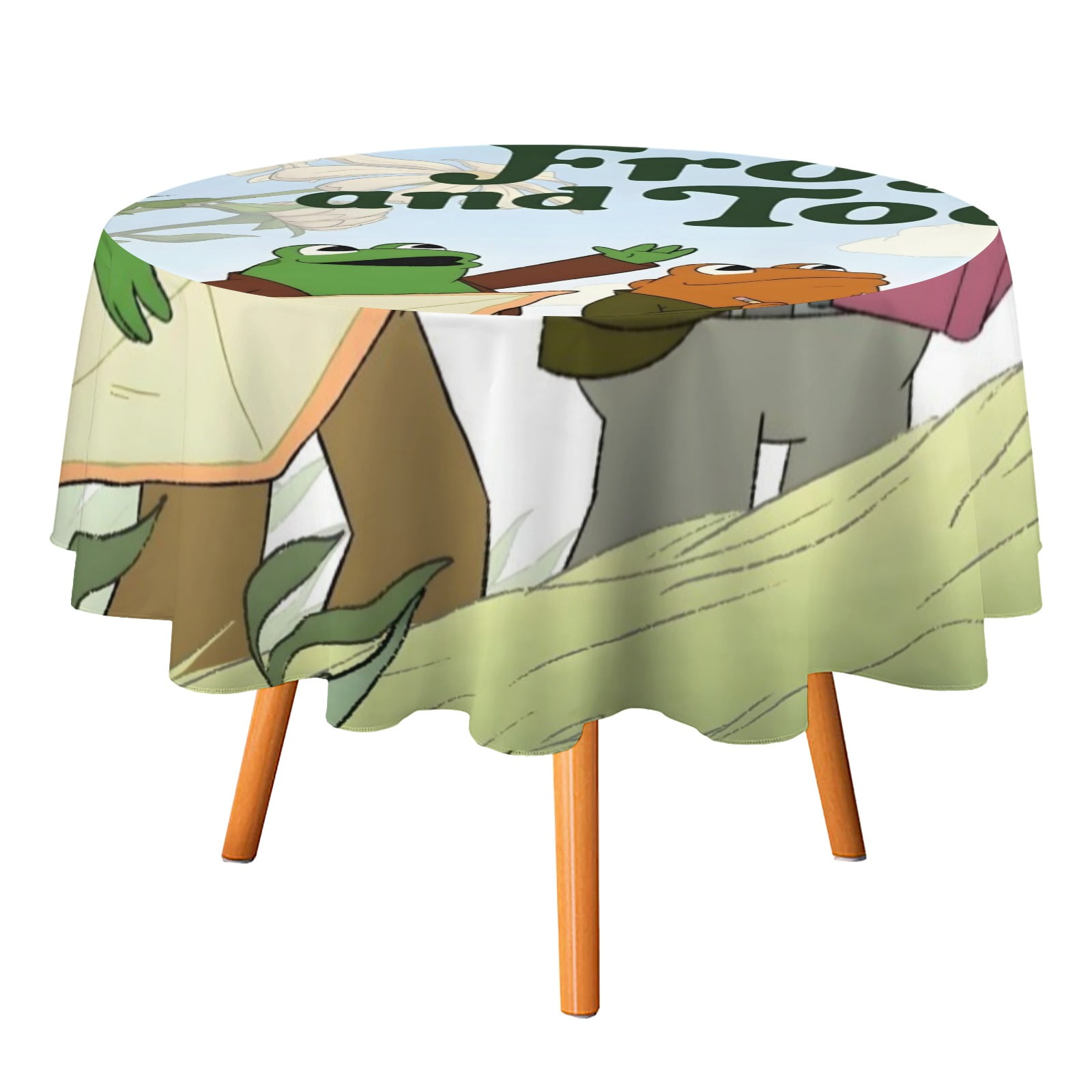 Frog and Toad-Theme Round tablecloth has an iconic print, fits most ...