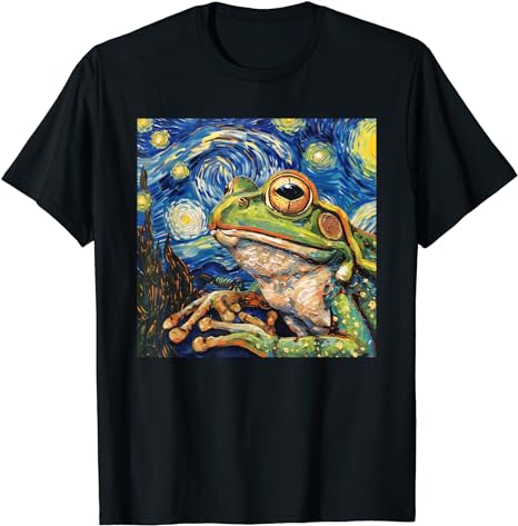 Frog Toad Van Gogh Style Starry Night T-Shirt - Walmart.com