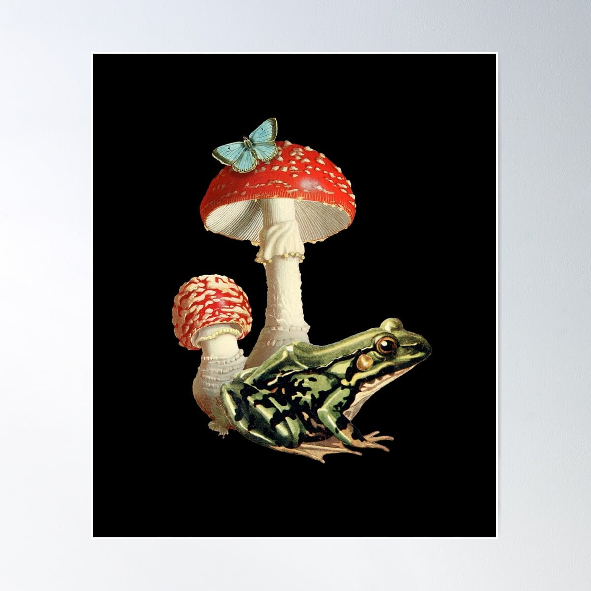 Frog Under Toadstool Mushroom: Cottagecore Aesthetic, Goblincore Fungi ...