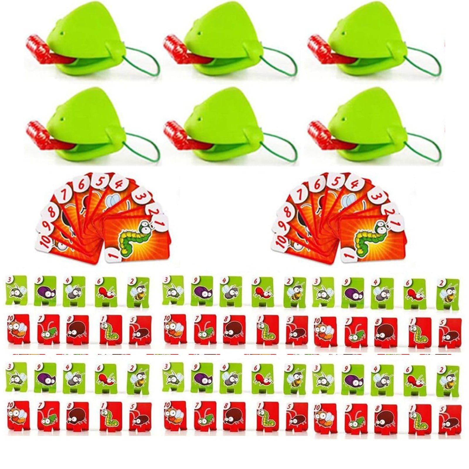Frog Tongue Game, Chameleon Tongue Shooting Game with Insect Cardboard ...