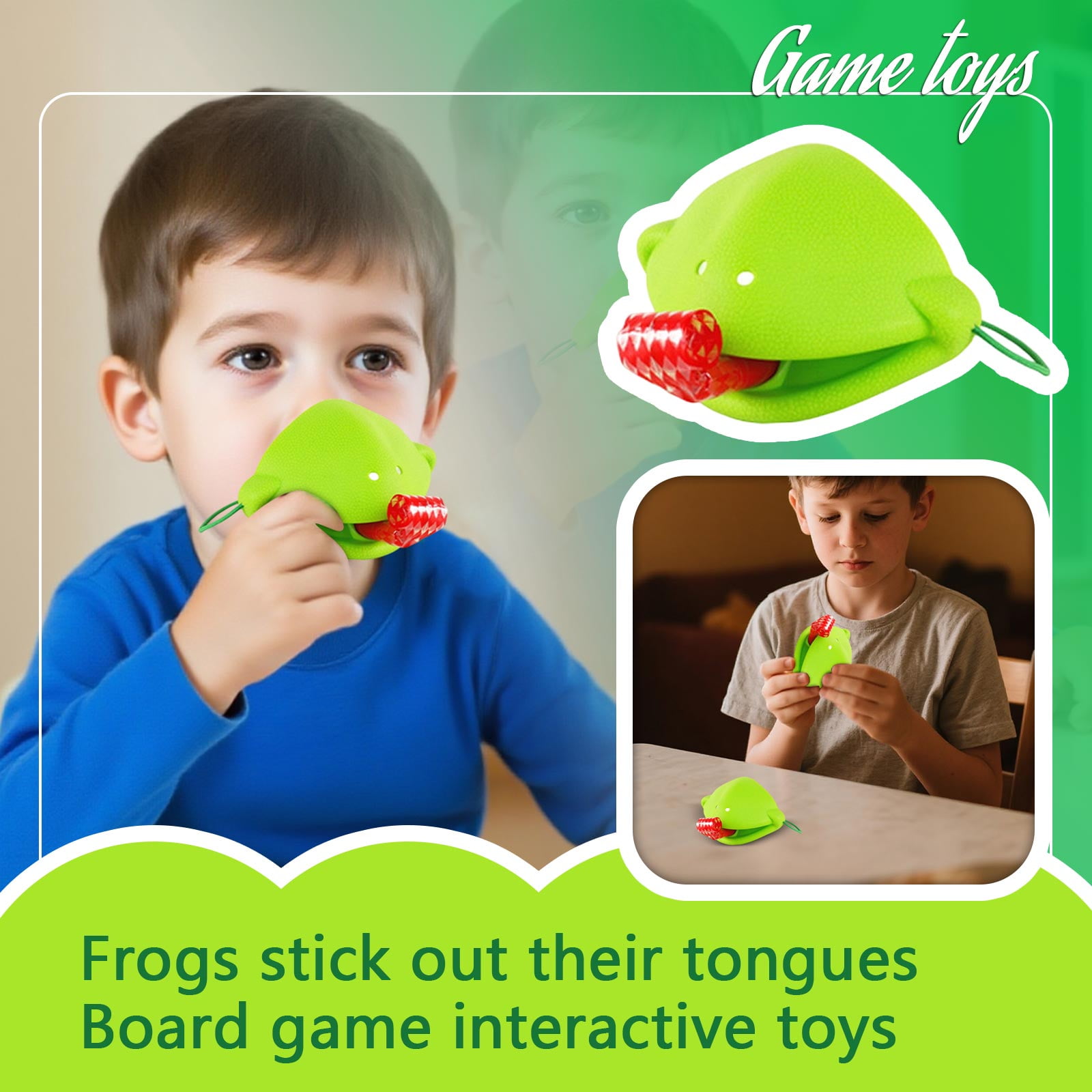 Frog Tongue Shooting Game, Lizard Party Blower Mask With Retractable ...