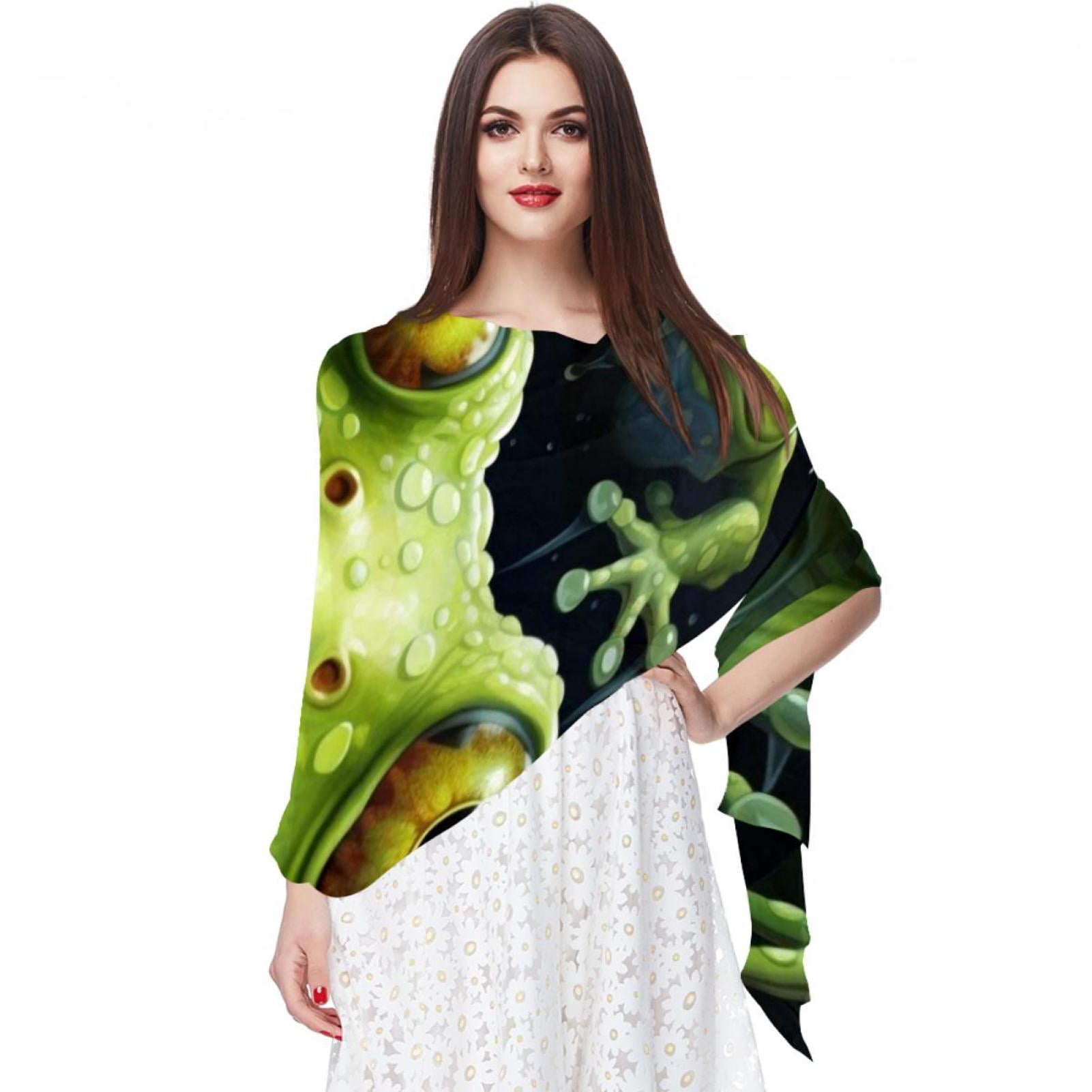 Frog Translucent Light and Breathable Chiffon Silk Scarf 70.86x28.7in ...