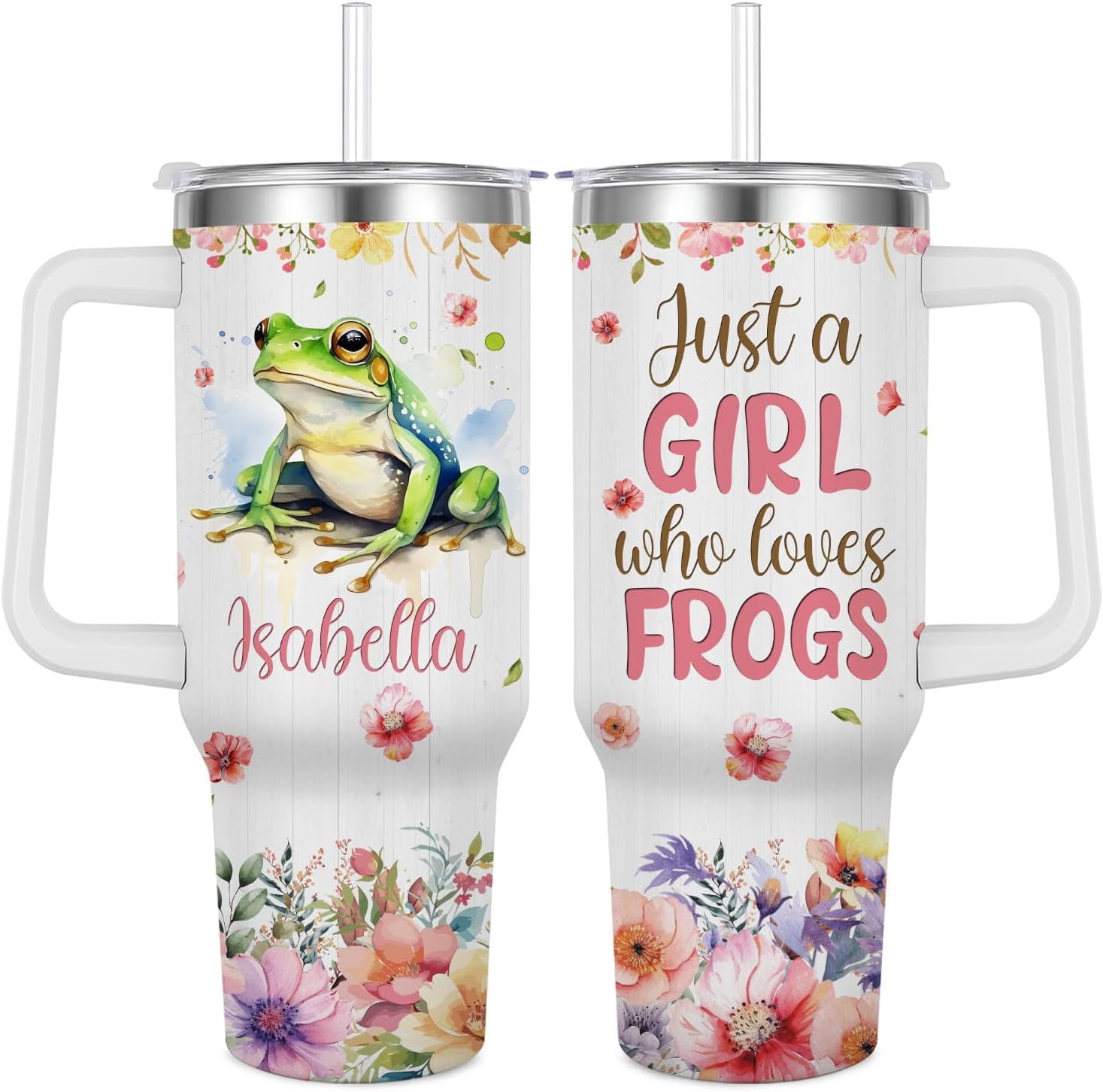 Frog Travel Cup for Frog Lover,40 oz Personalized Frog Vacuum Insulated ...
