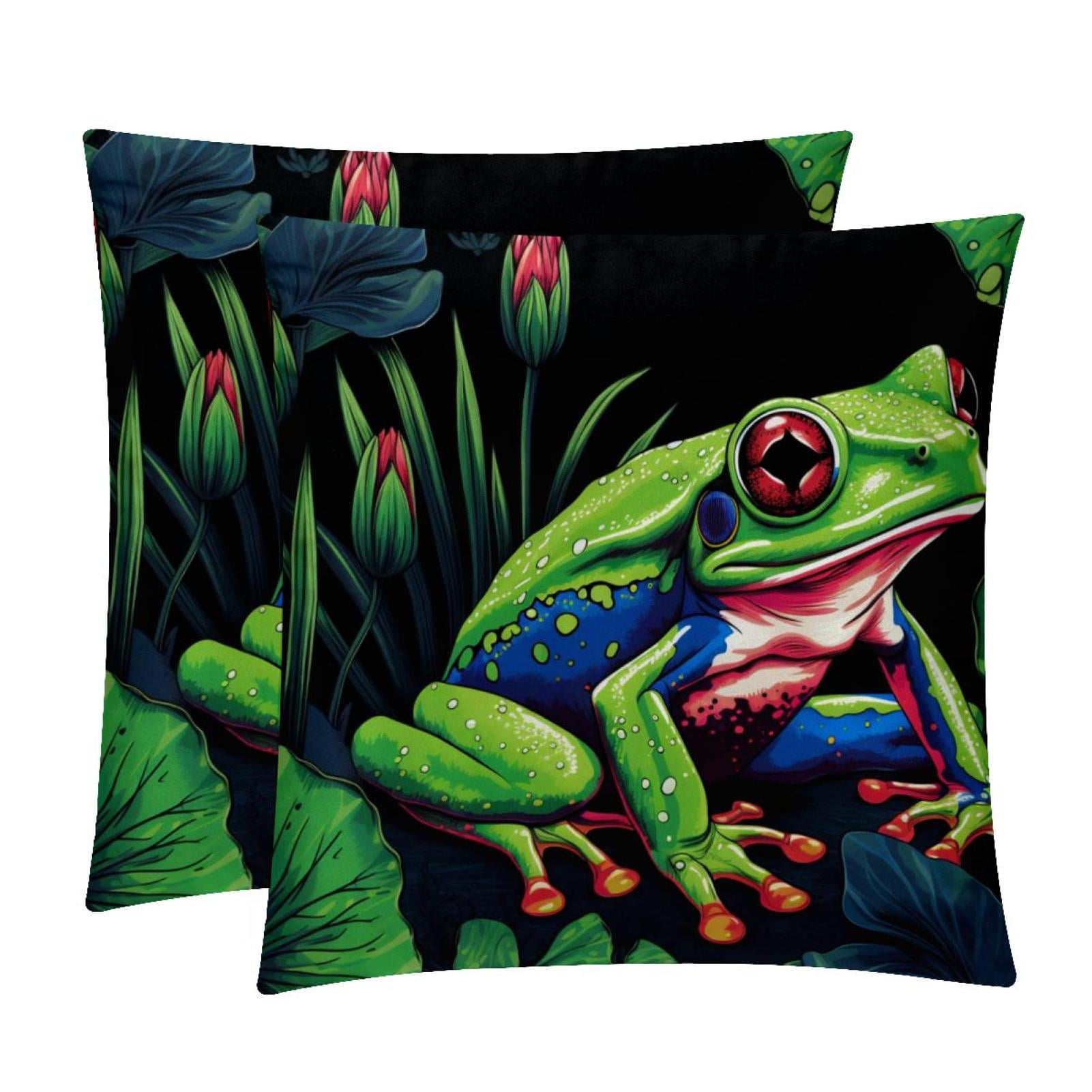 Frog Velvet Decorative Throw Pillow Inserts - Set of 2, Chair Pillow ...