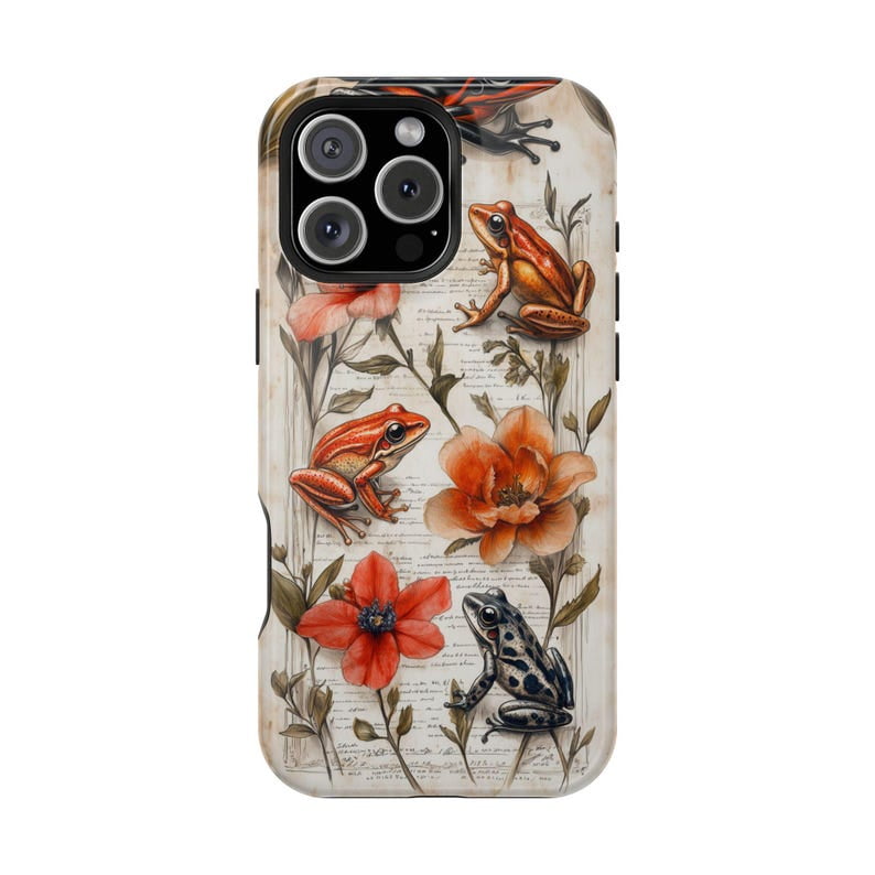 Frog Vintage Botanical Floral Pattern Cute Artistic Protective Phone ...