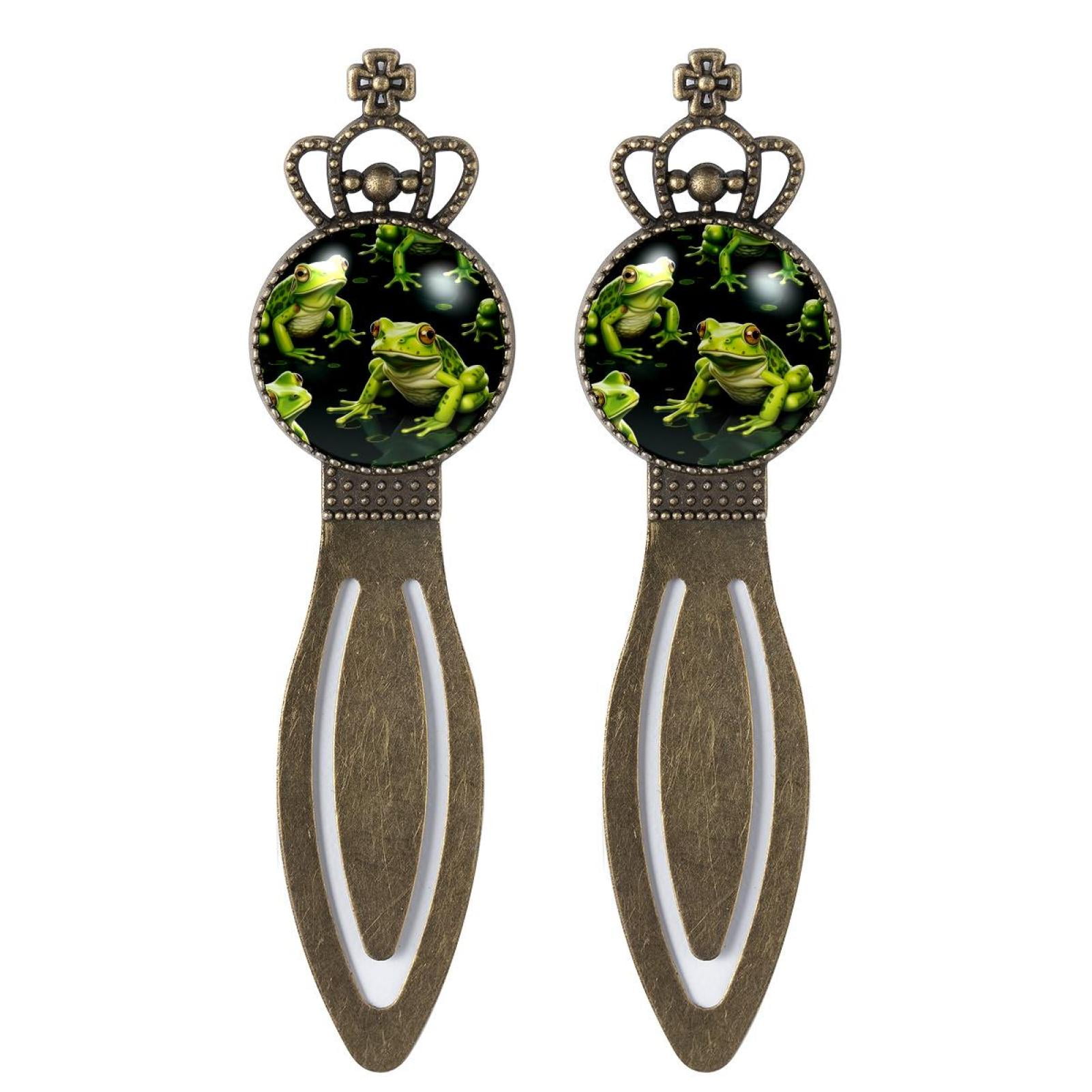Frog Vintage Copper Crown-Shaped Bookmarks – Stainless Steel Reading ...