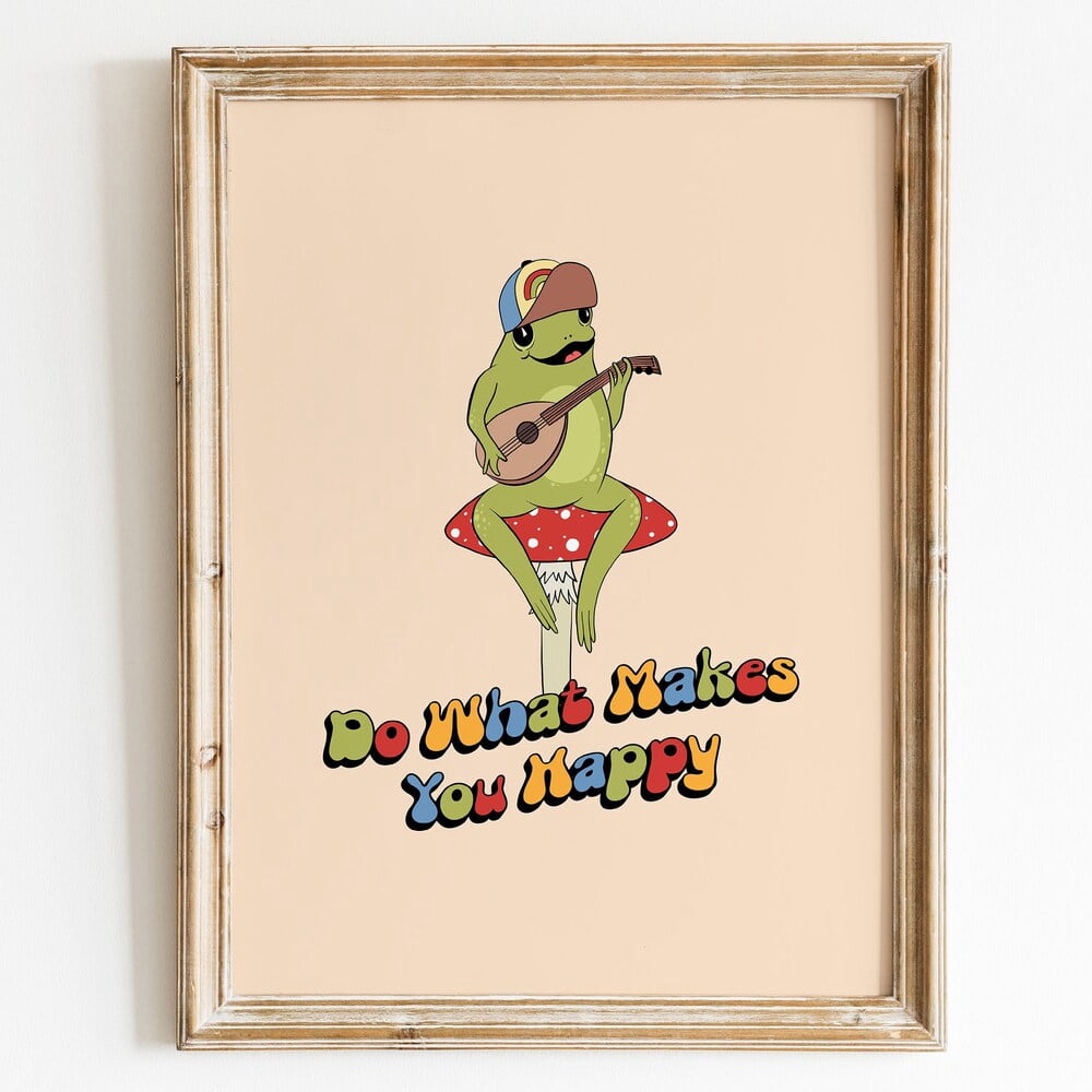 Frog Wall Decor, 70S Poster, Aesthetic Room Decor, Groovy Poster ...