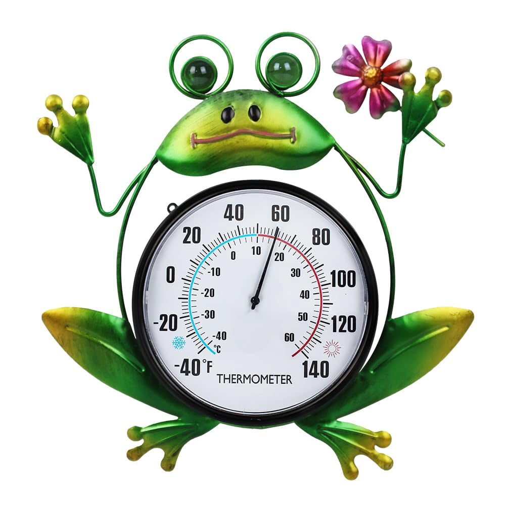 Frog Wall-Mounted Indoor Outdoor Thermometer, Waterproof for Patio ...