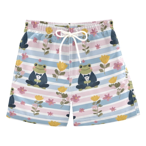 Frog Wearing A Tuxedo Pattern Swim Trunks Quick Dry Beach Pool Board ...