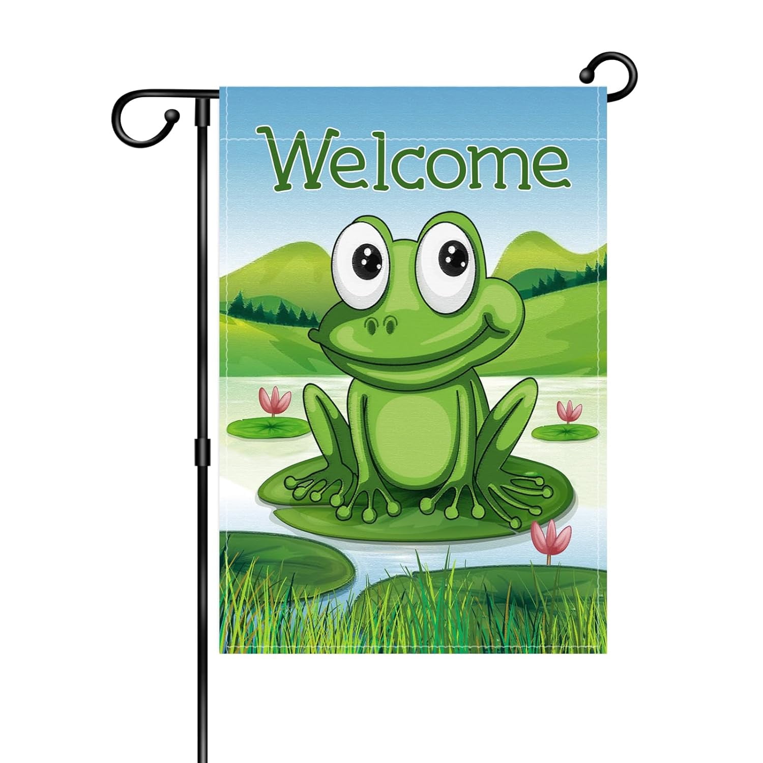 Frog Welcome Garden Flag,Welcome Spring Summer Garden Flag,Welcome To ...