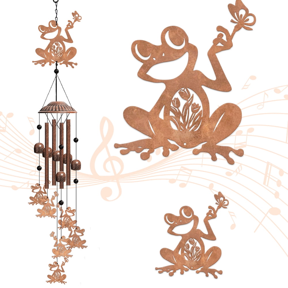Frog Wind Chimes Outdoors Wind Chime Sympathy Memorial Windchime Iron ...