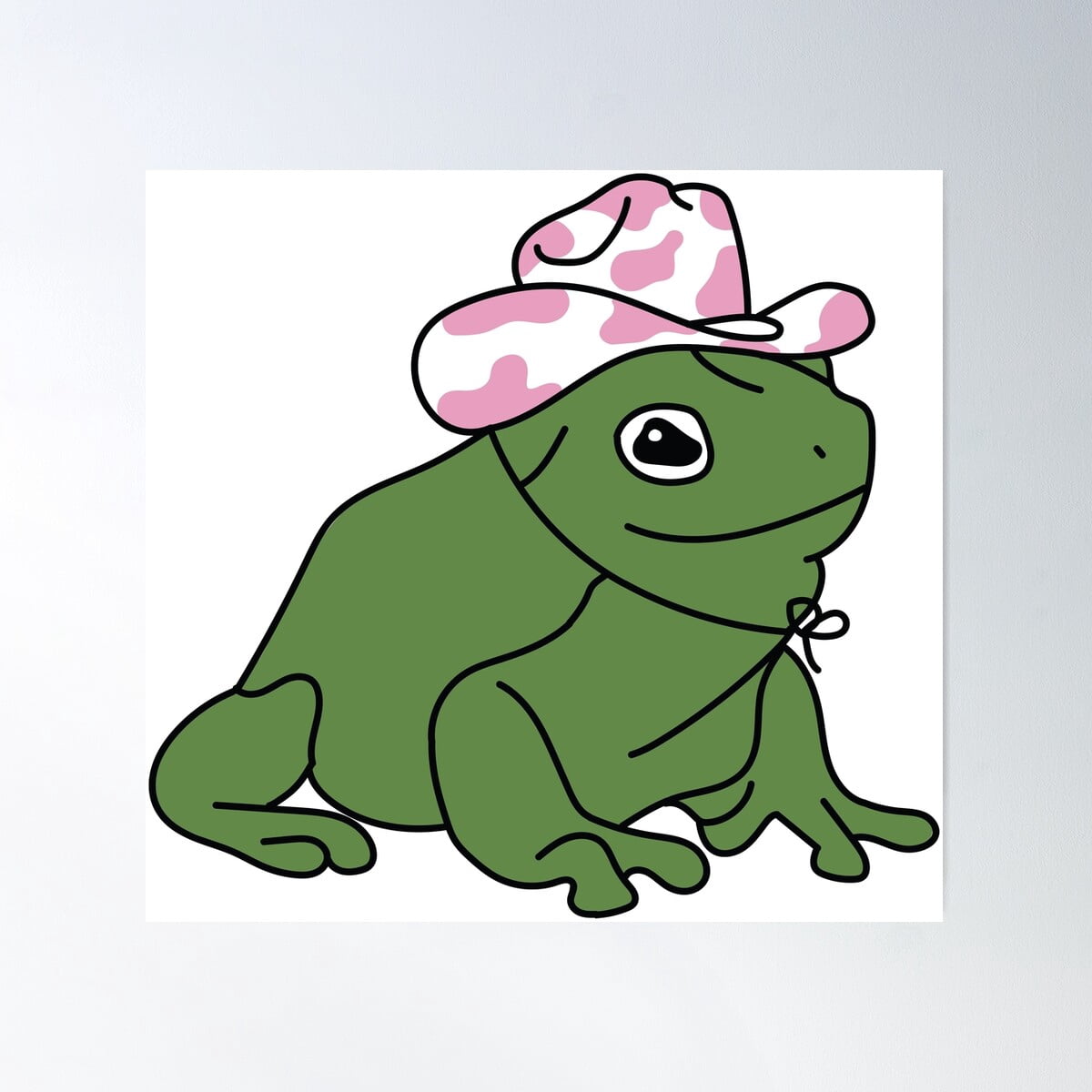 Frog With A Cow Print Cowboy Hat Poster Wall Art, Modern Wall Decor For ...