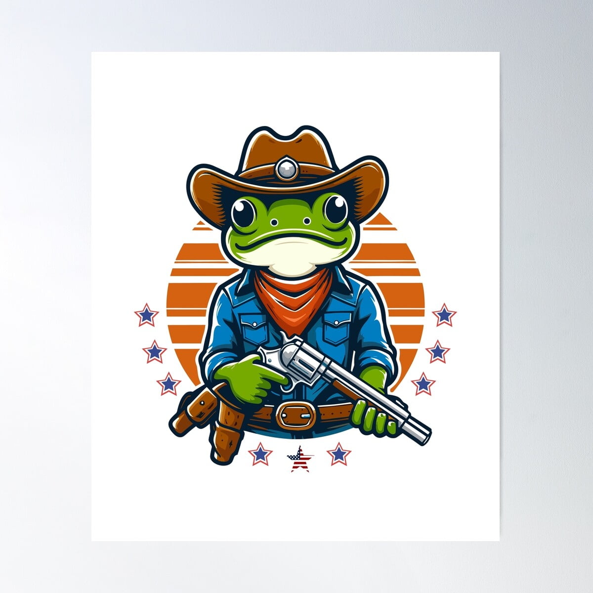 Frog With Cowboy Hat - Western Frog Poster Wall Art, Modern Wall Decor ...
