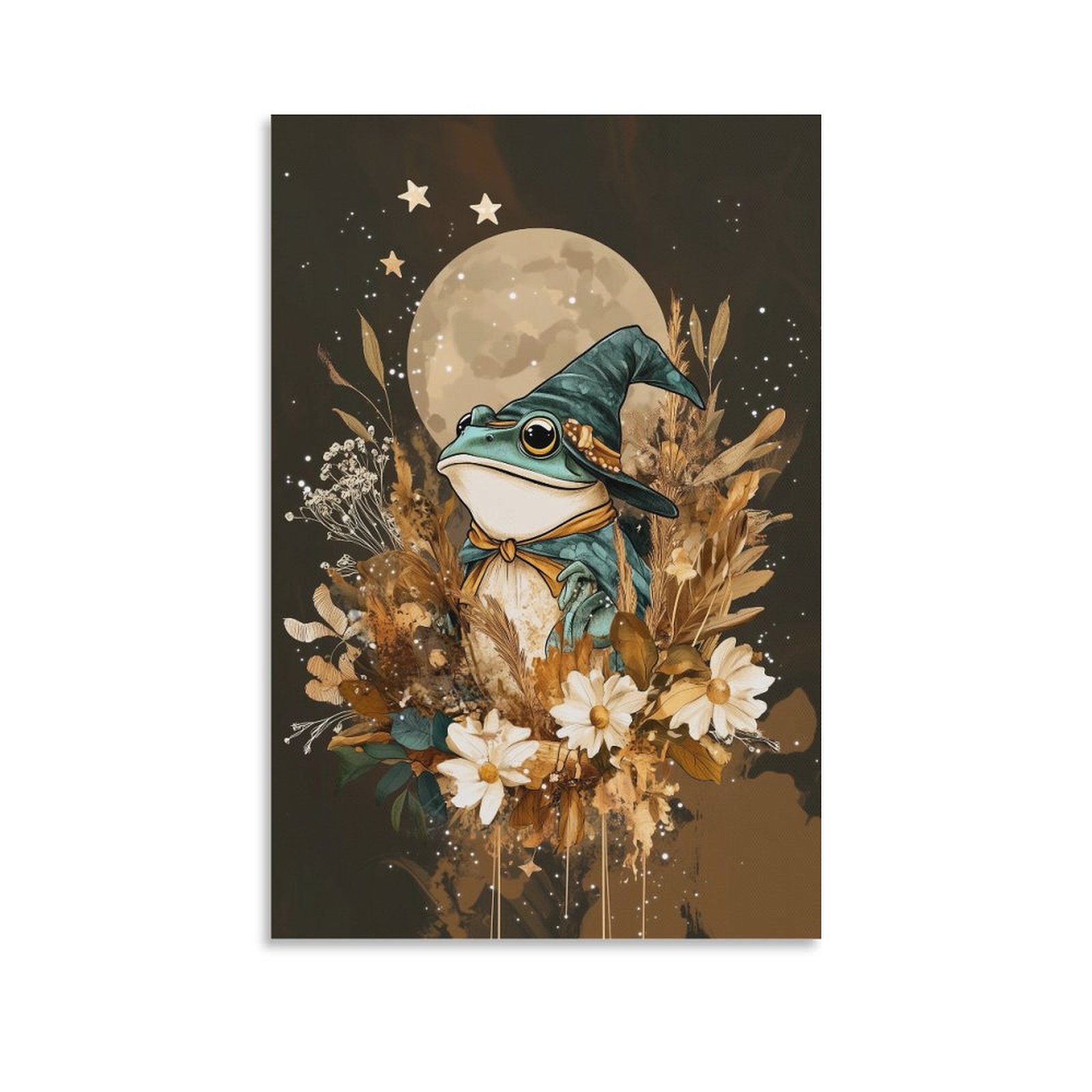Frog Wizard Artwork Poster Cool Artworks Painting Wall Art Canvas ...