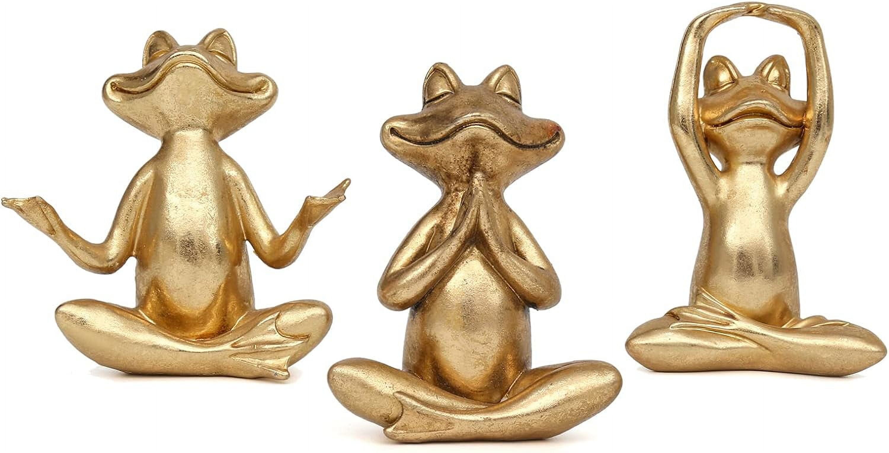 Frog Yoga Decor Sculptures Desk Shelves Home Off .7-Frog Statue Modern ...