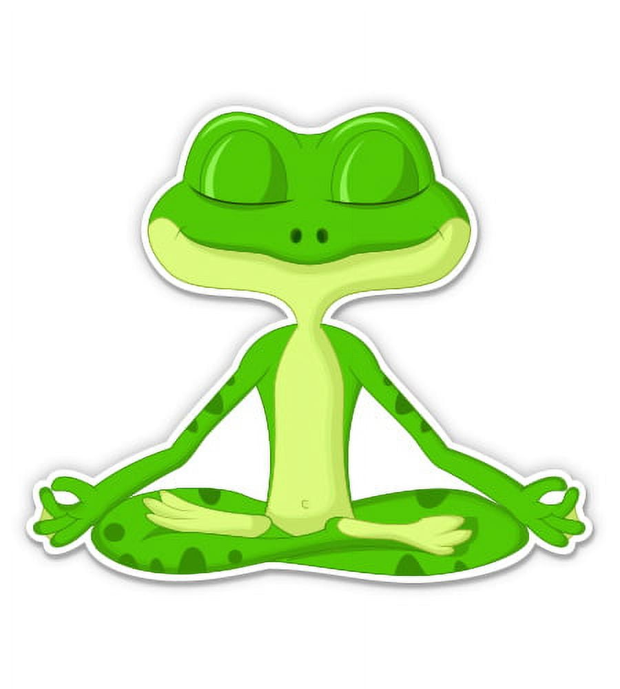Frog Yoga Namaste Om Meditating - 3" Vinyl Sticker - For Car Laptop ...