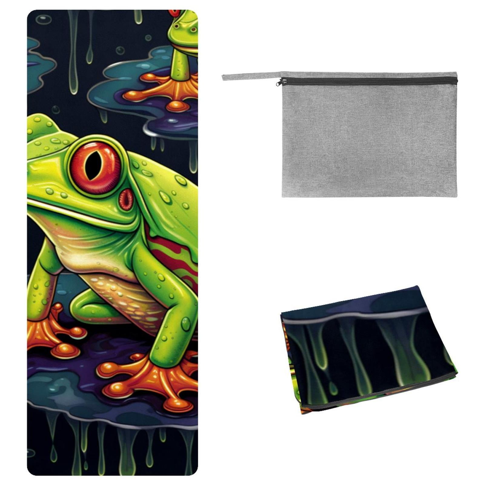 Frog Yoga Towel with Storage Bag, 72.8"x26.8", Suitable for Yoga ...