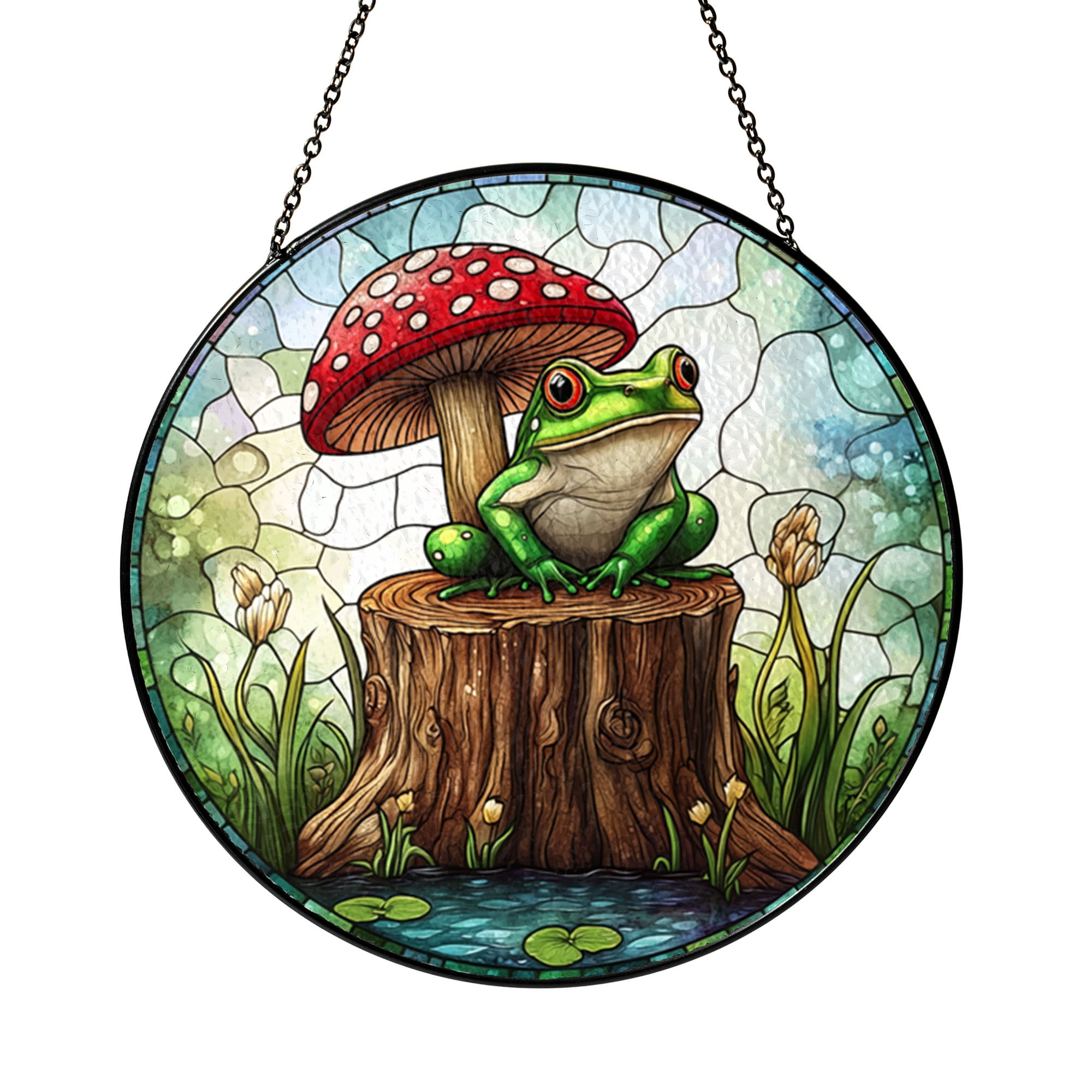 Frog and Mushroom Glass Style Window Art – Forest Theme - Walmart.com