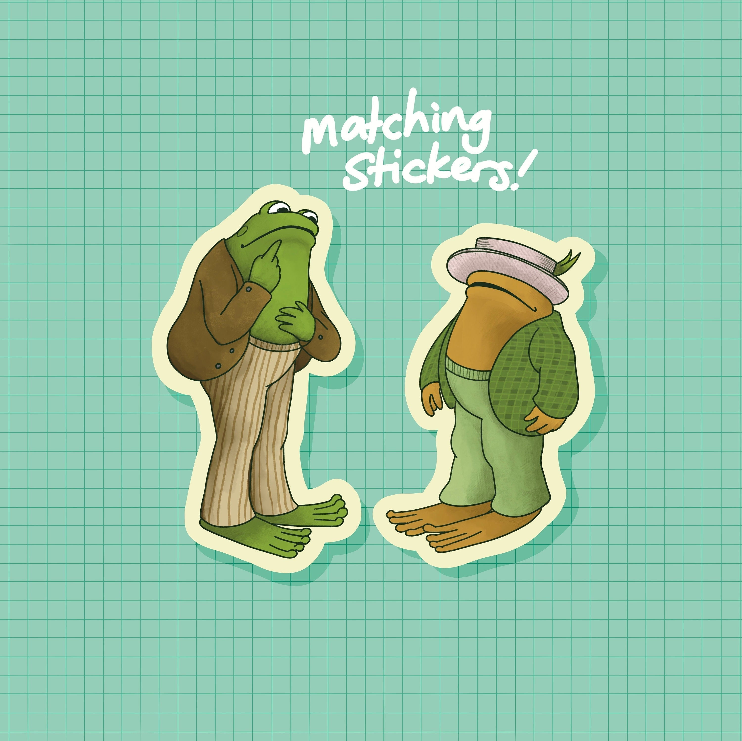 Frog and Toad Matching Sticker Set | Die Cut | Waterproof Vinyl ...