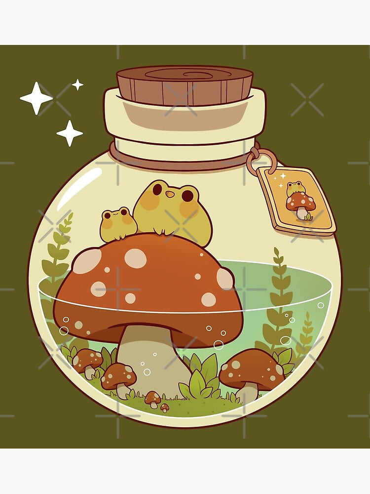 Frog and mushroom potion Poster Framed-unframed - Walmart.com