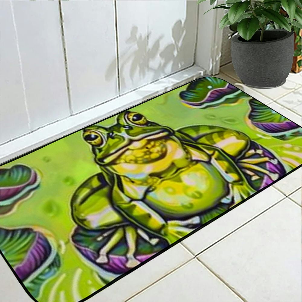 Frog in A Entry Welcome Doormat , Kitchen, Porch, Mud Shoes, Indoor ...