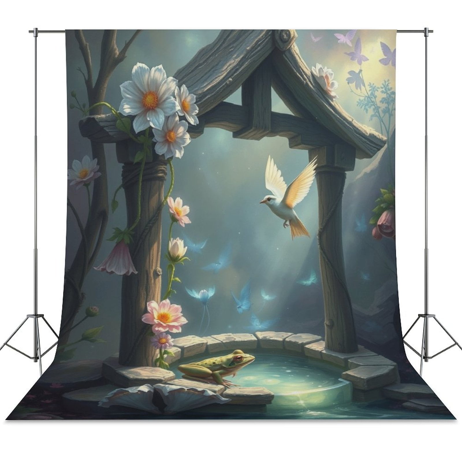 Frog in The Pond Backdrop Baby Shower Newborn Portrait Girl Boy ...