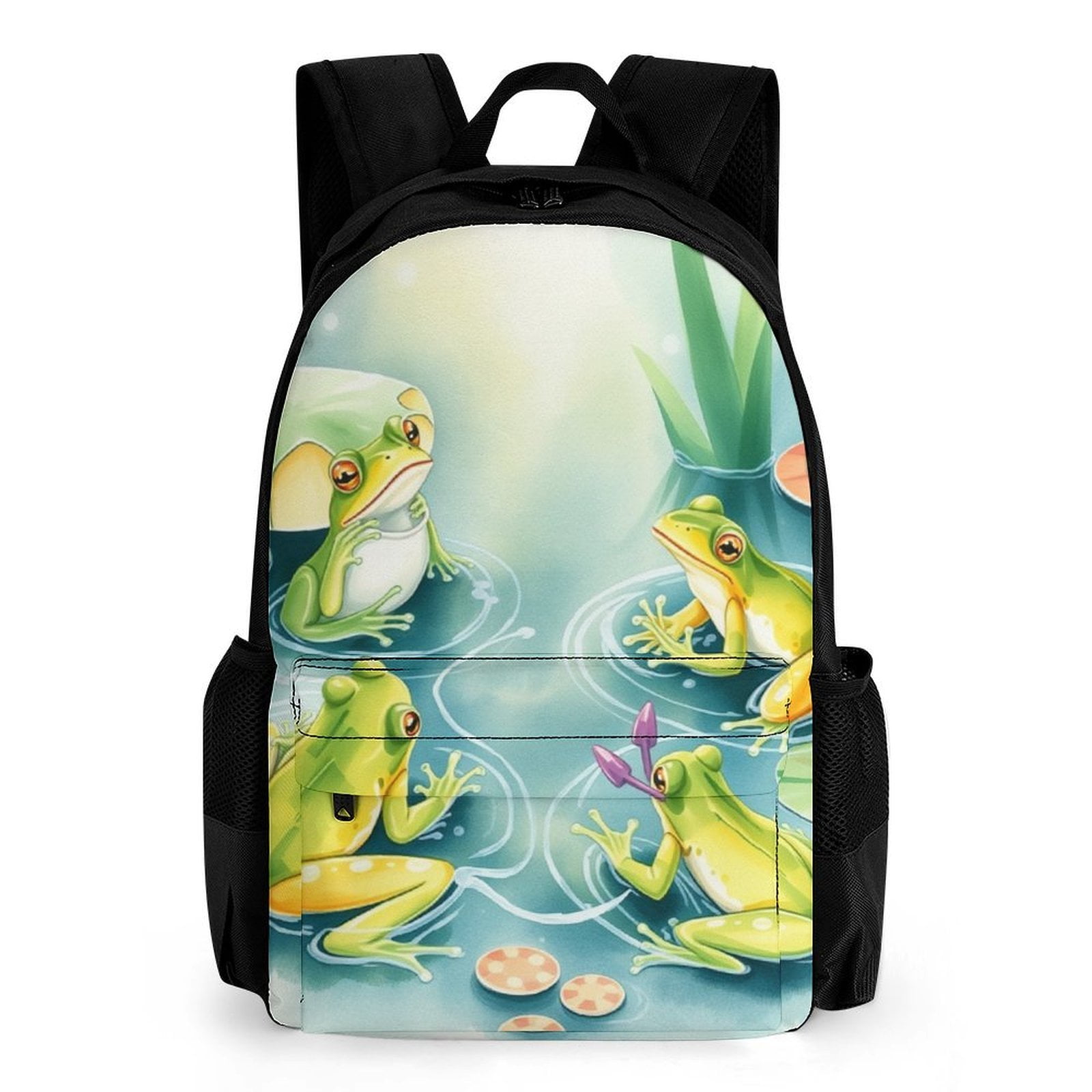Frog in The Pond Backpack Camping Backpacks Women Men Bags Rucksack ...