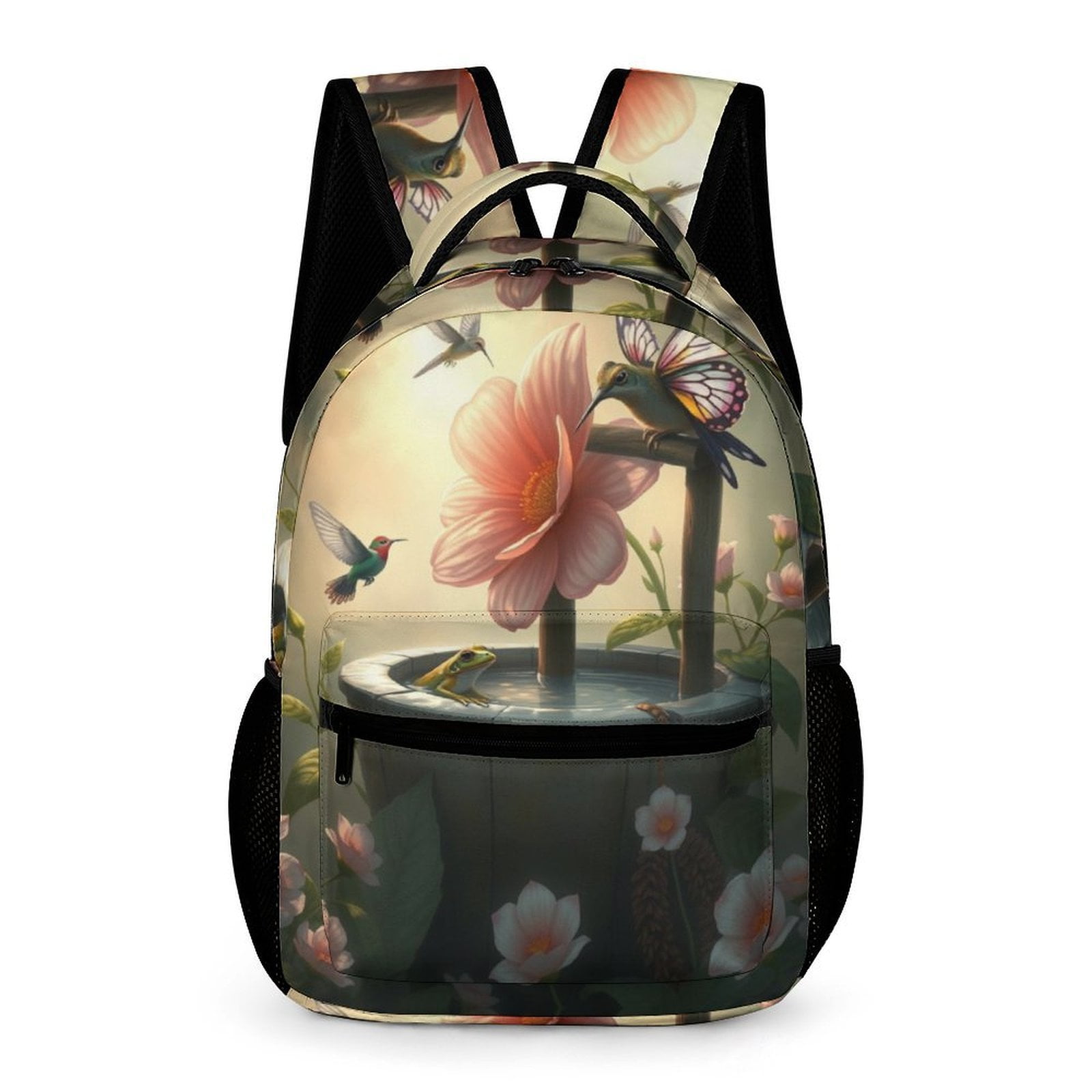 Frog in The Pond Backpack Student Bookbag School Bag Laptop Backpacks ...