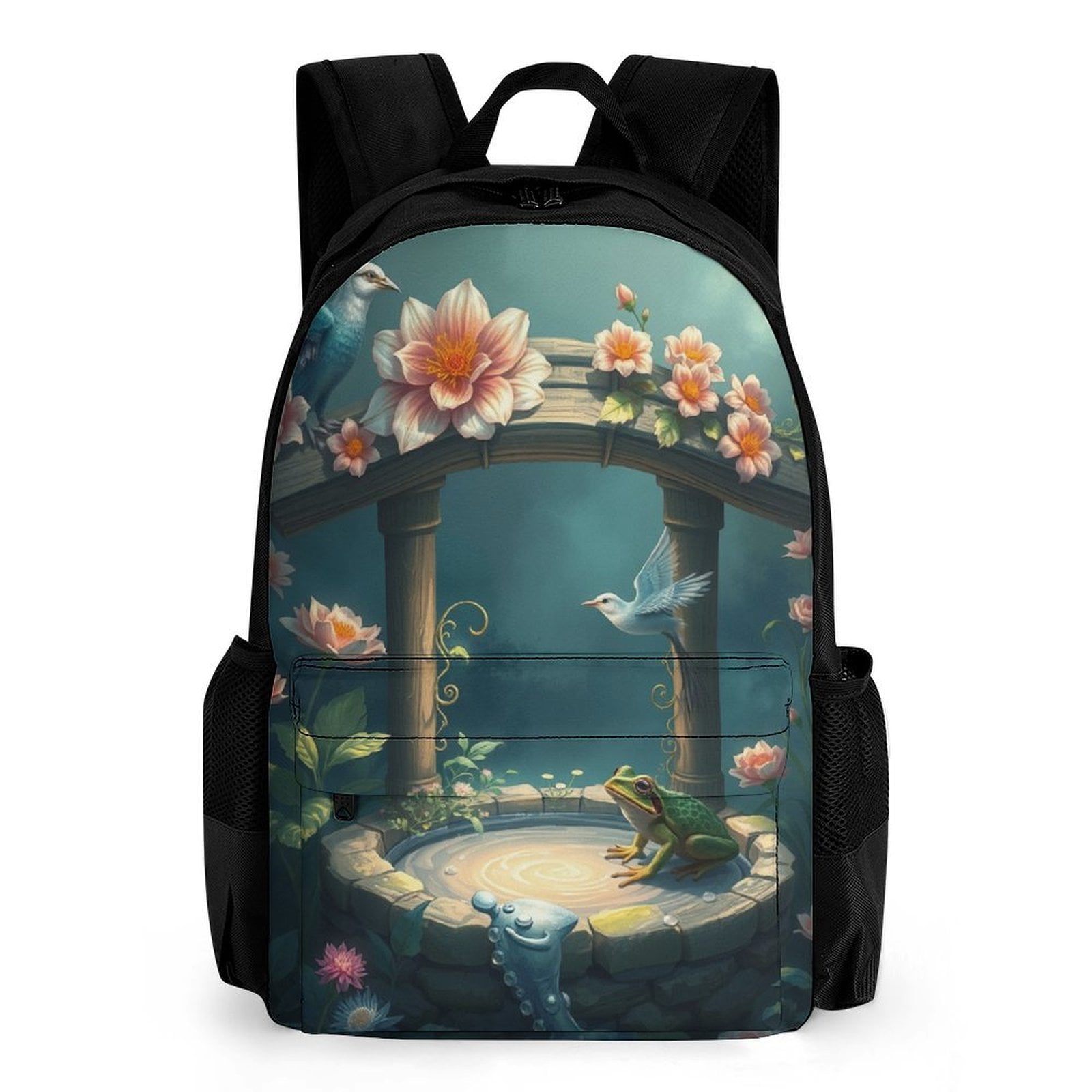 Frog in The Pond Backpacks for Women Men Bookbags Large Capacity ...