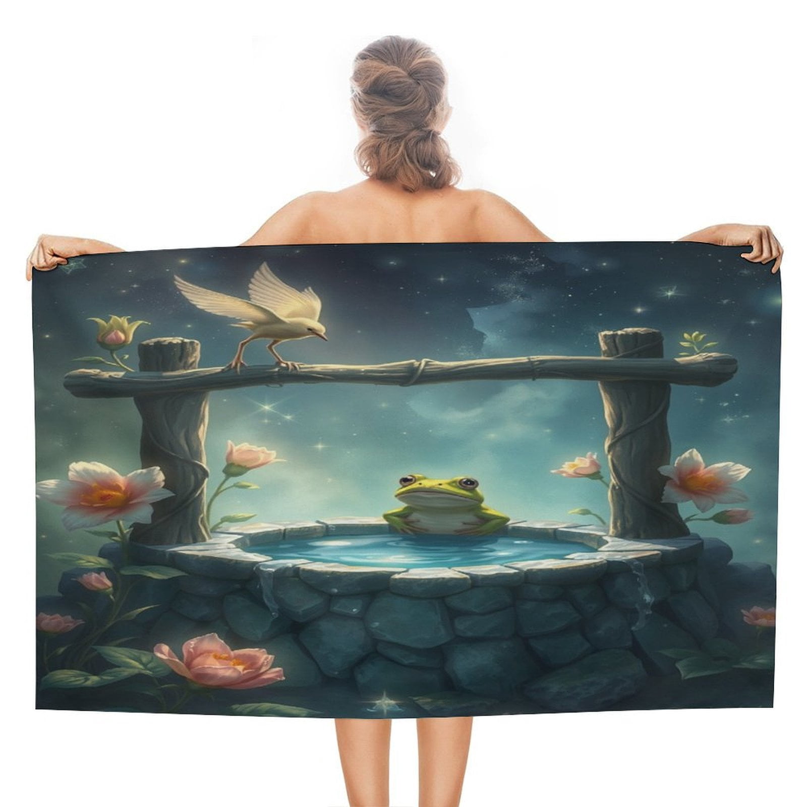 Frog in The Pond Beach Towels Quick Drying Towel Swim Towel Super Soft ...