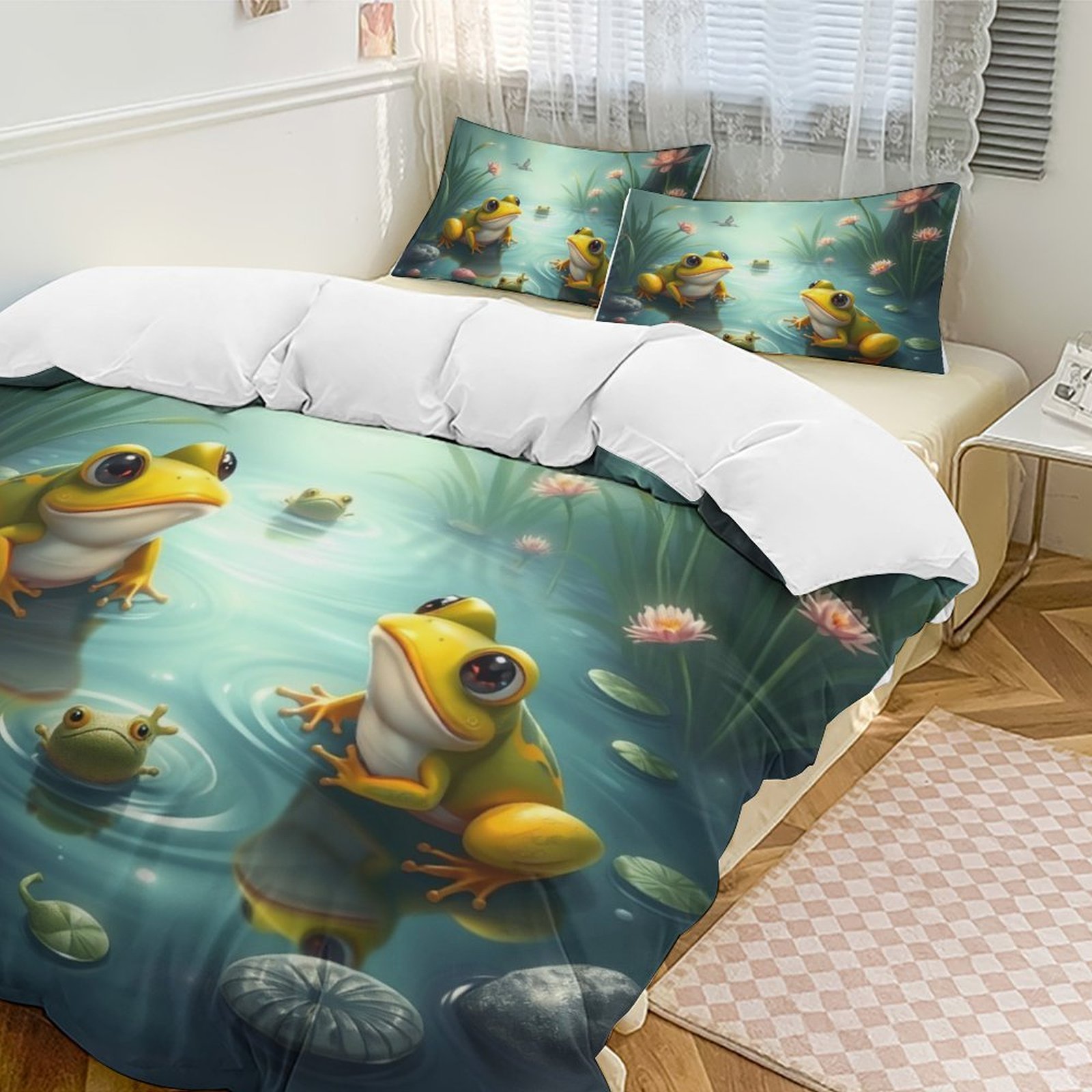 Frog in The Pond Bedding Comforter Set Quilt Bedding Set with 1 ...