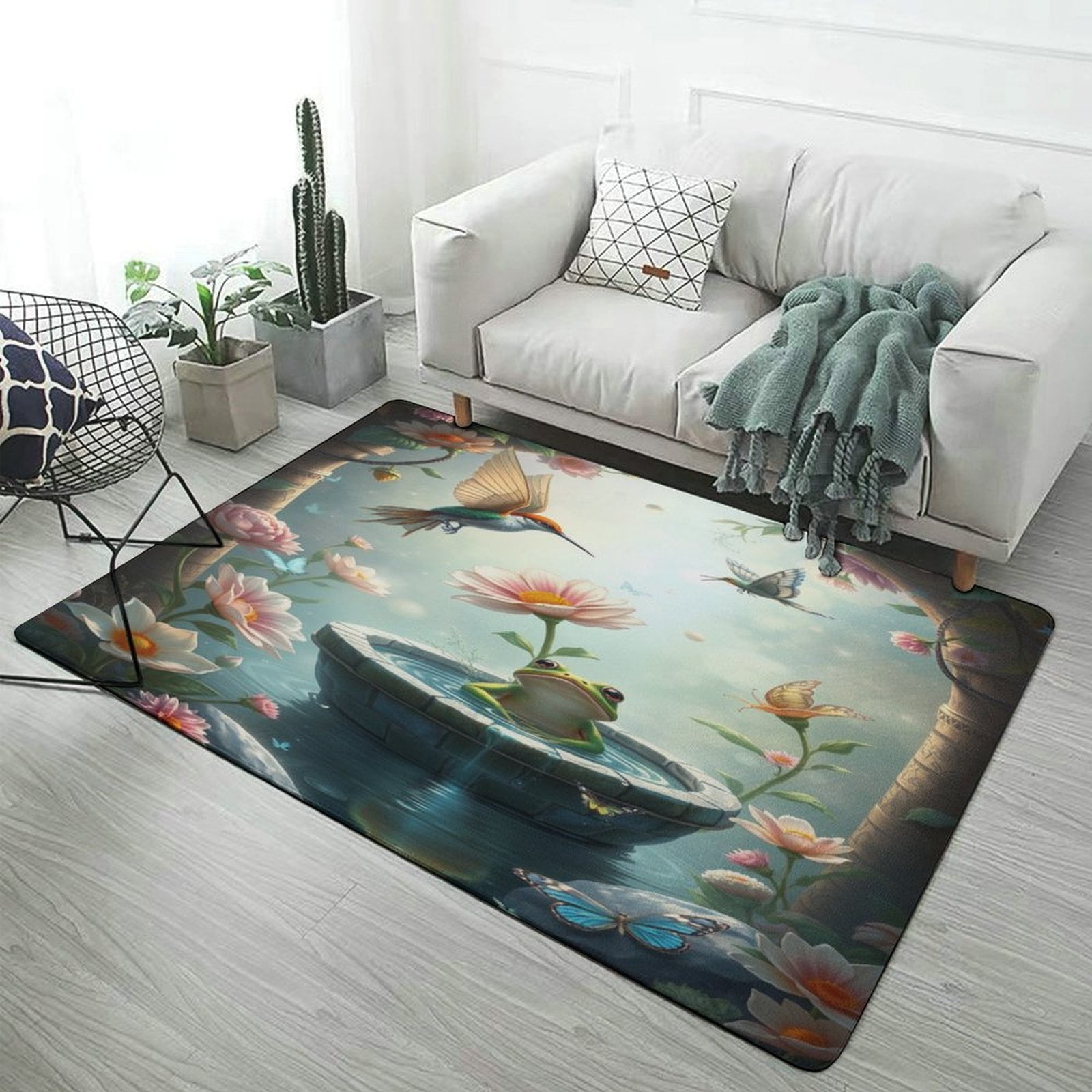Frog in The Pond Carpet Large Size Living Room American Style Rugs ...