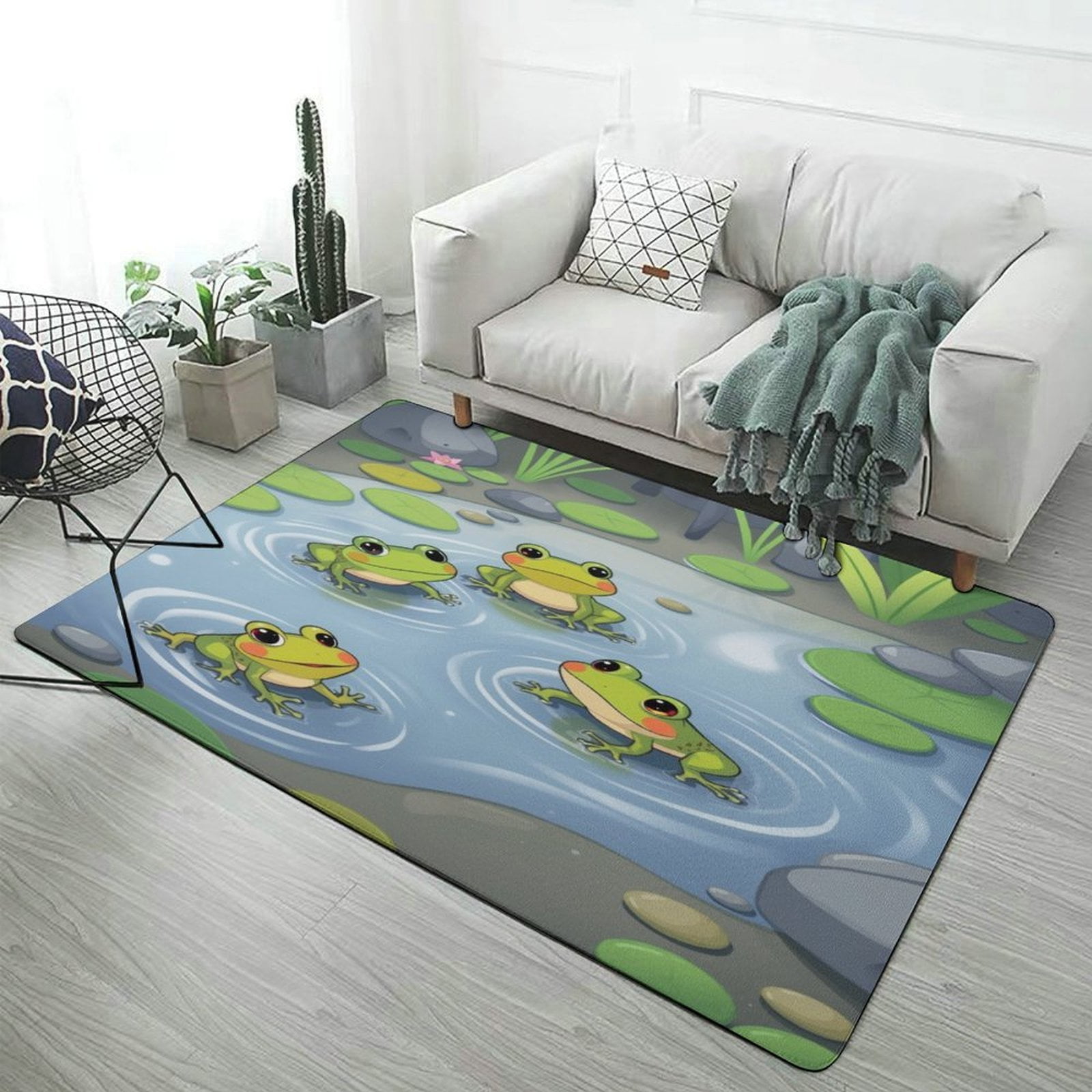 Frog in The Pond Carpet Large Size Living Room American Style Rugs ...