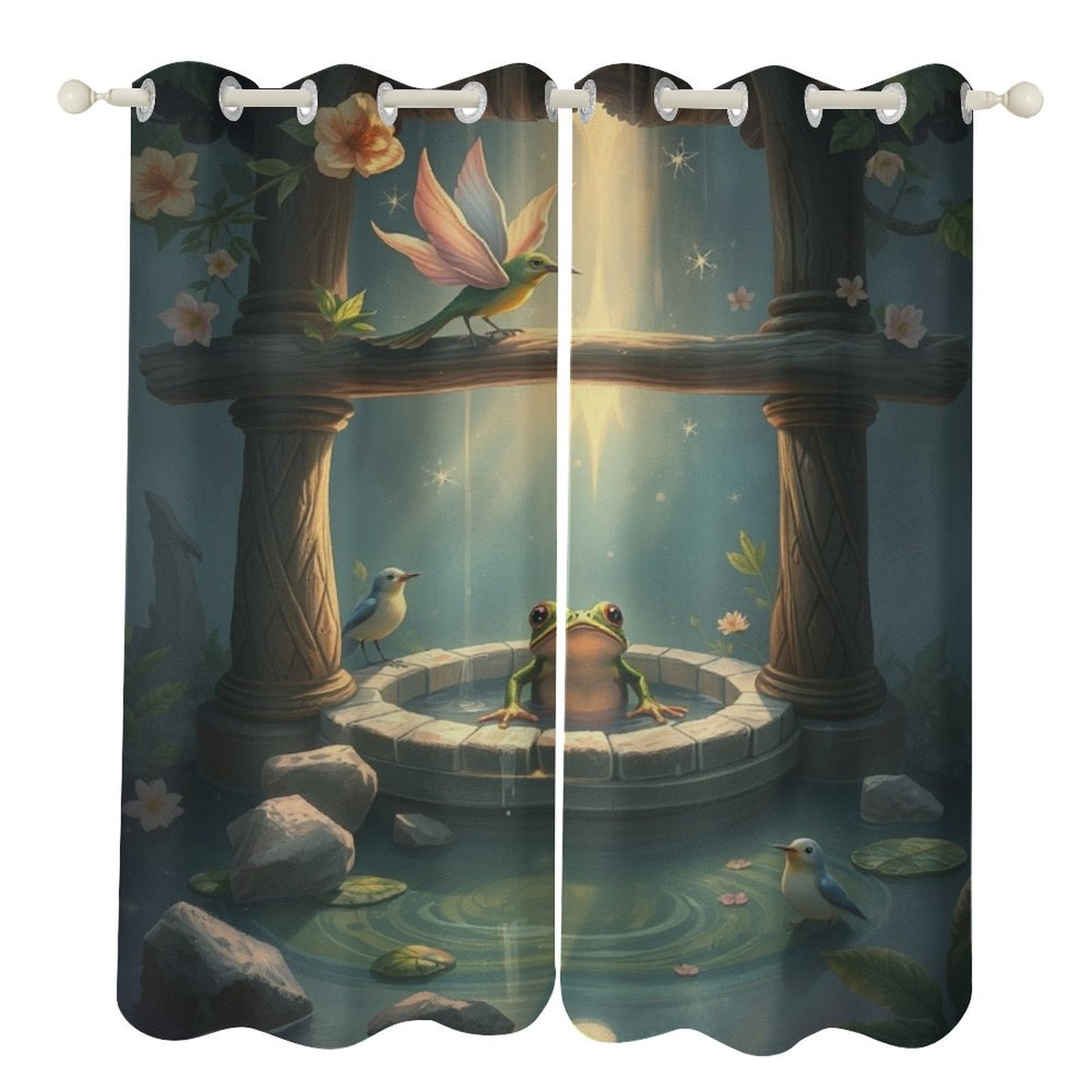 Frog in The Pond Curtain Home Decoration Living Room Curtains Window ...