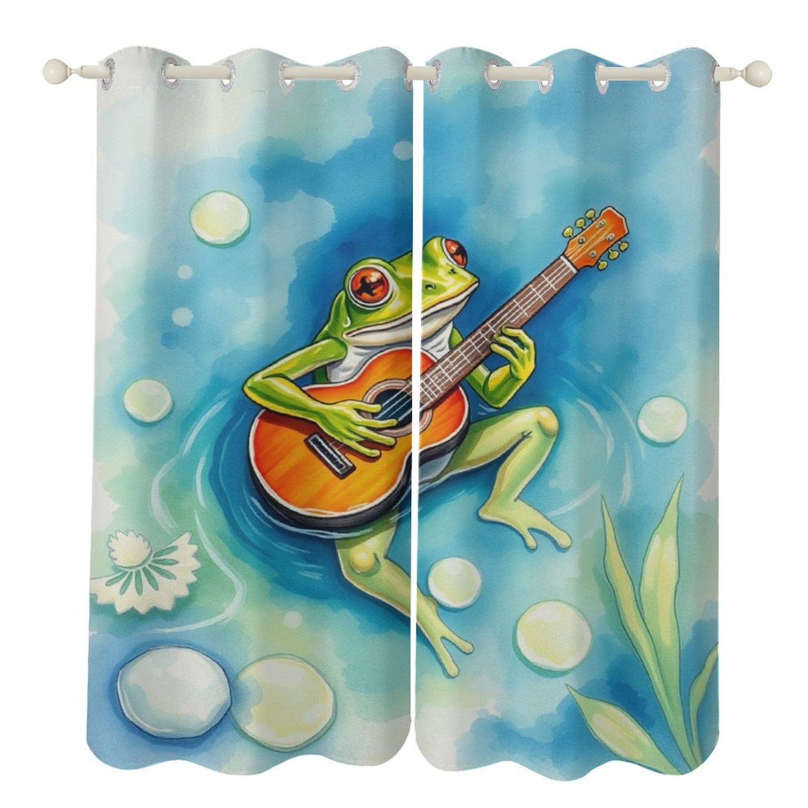 Frog in The Pond Curtain Home Decoration Living Room Curtains Window ...