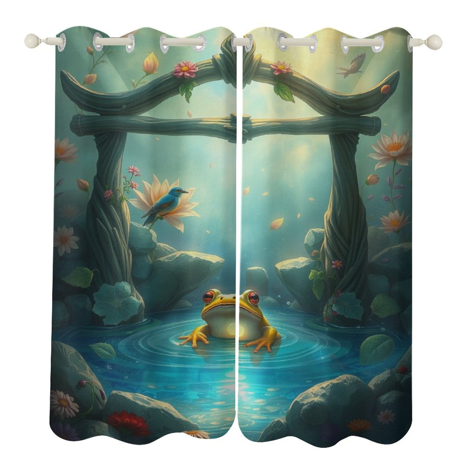 Frog in The Pond Curtains for Bedroom Living Room Drapes Kitchen Room ...