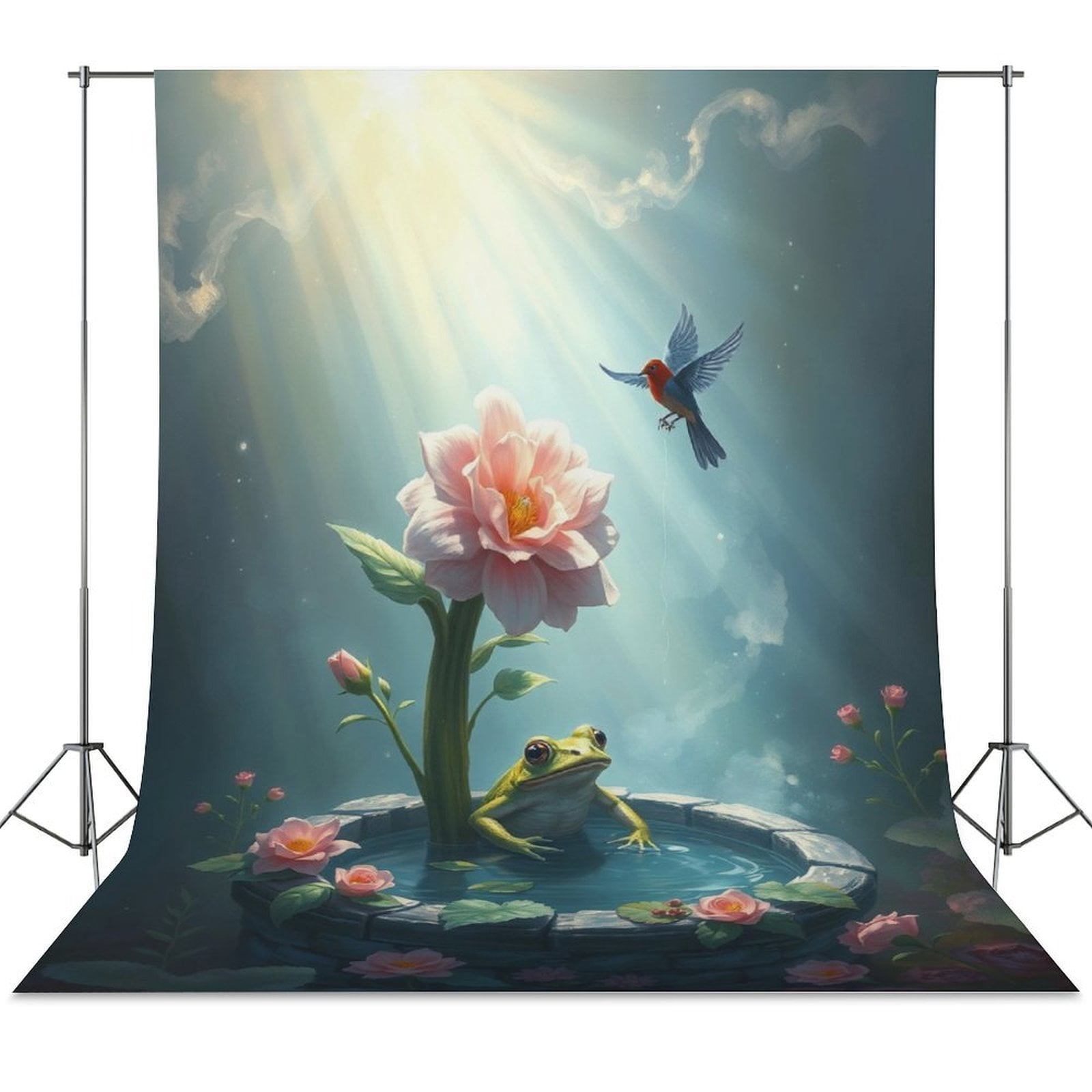 Frog in The Pond Decorations BackdropPortrait Photography Background ...
