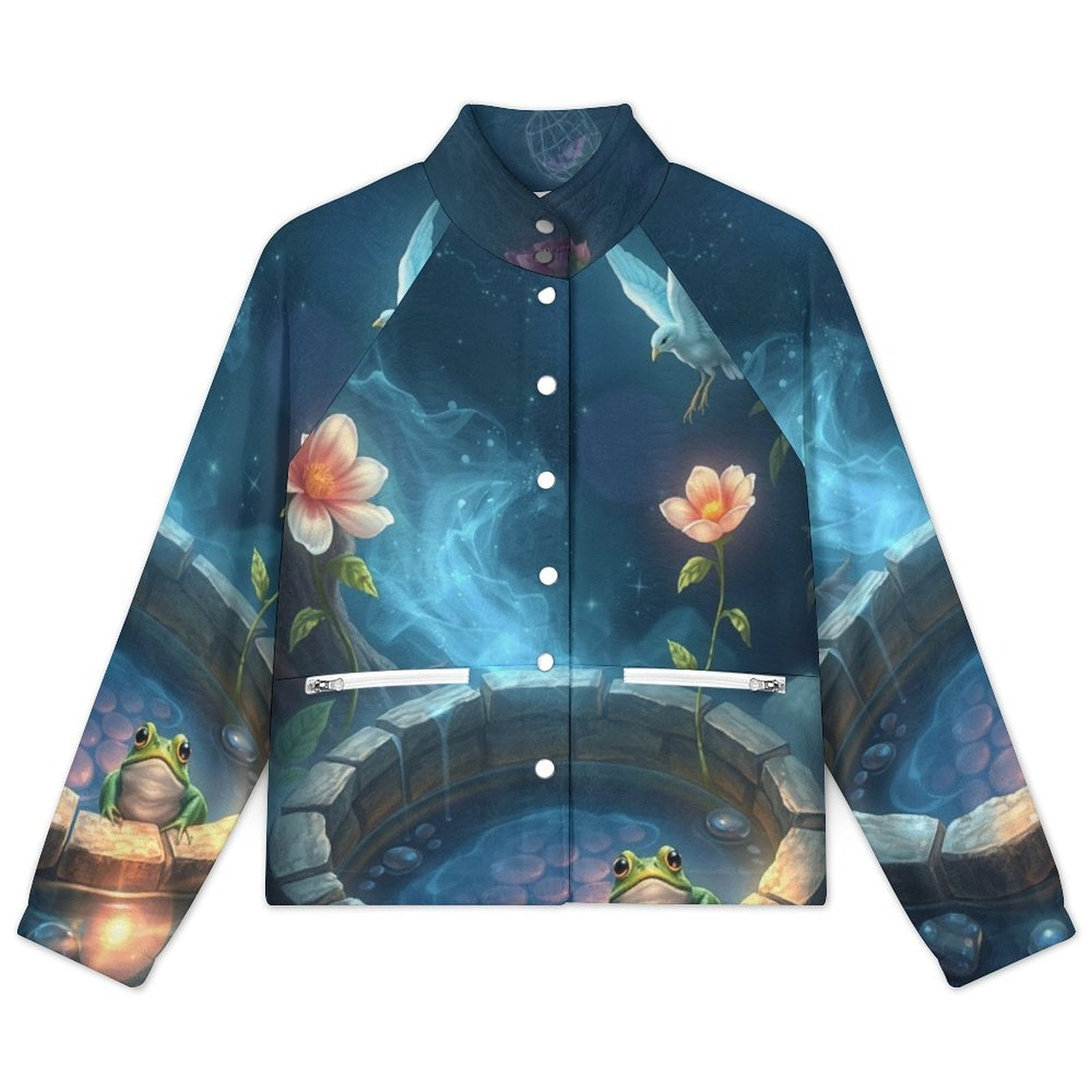 Frog in The Pond Jacket Women's Stand Collar Warm Outwear Autumn Winter ...