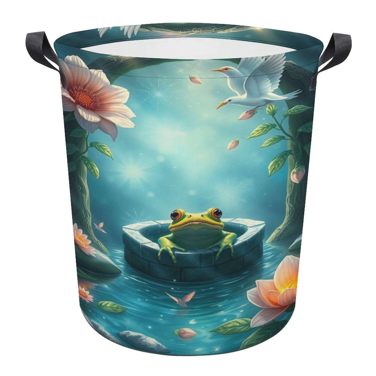 Frog in The Pond Laundry Basket Collapsible Animated Clothes Hamper for ...